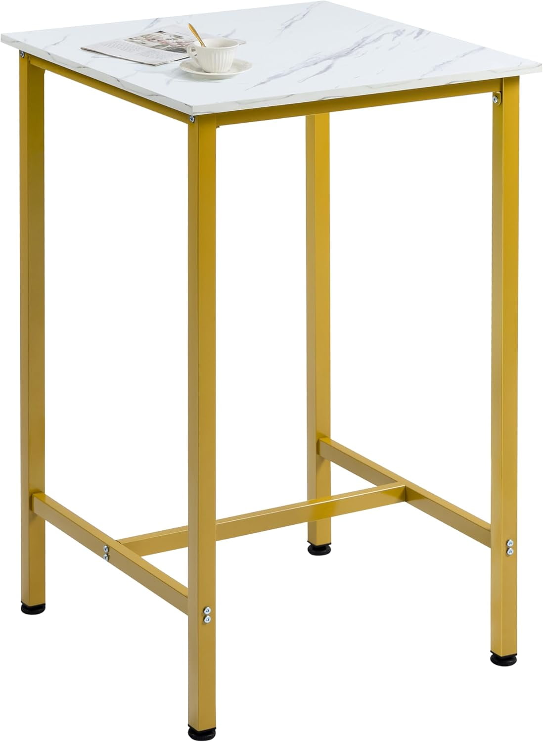 Bar Table, 23.6" Pub High Top, Square Bar Height, Counter Height ...