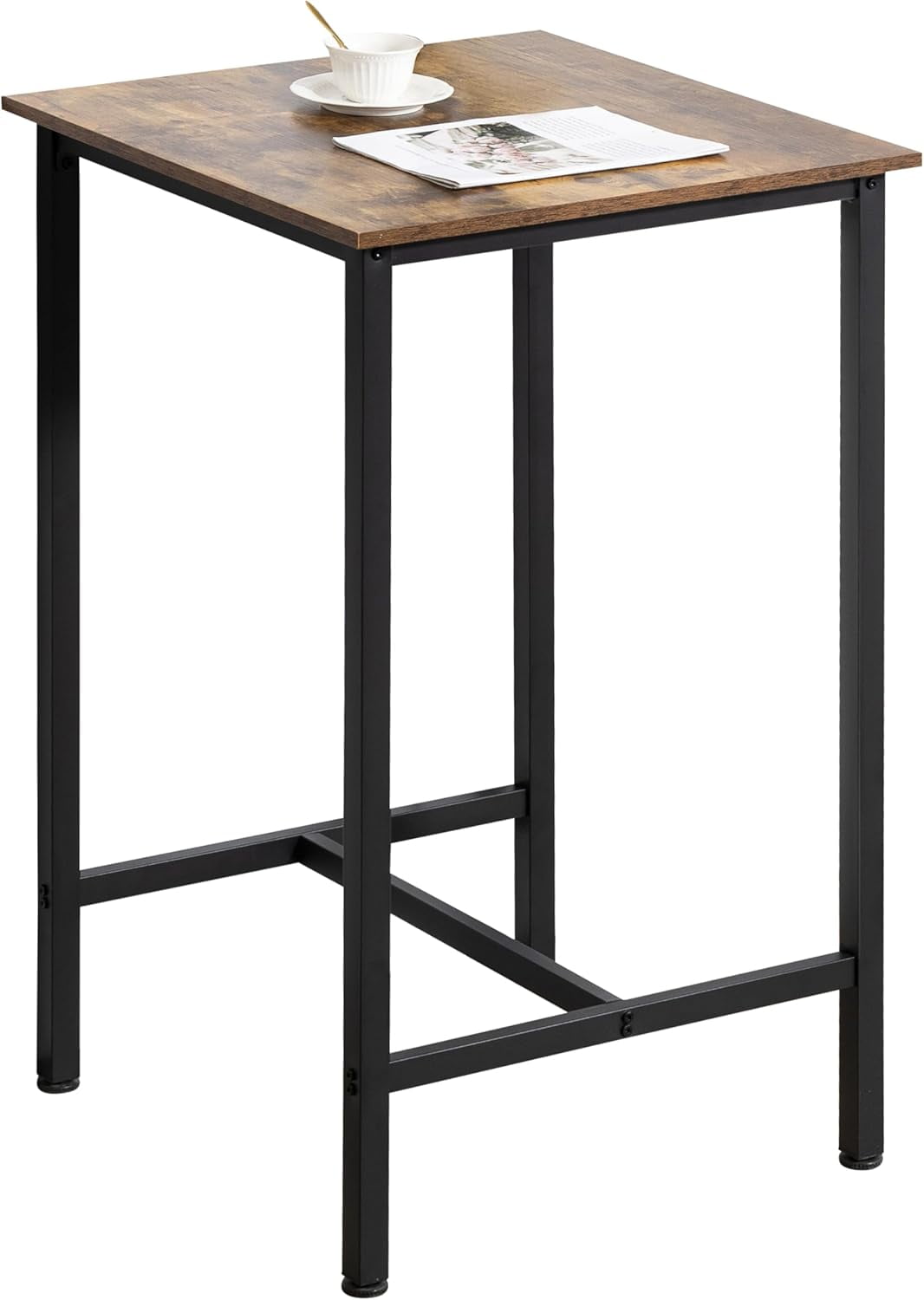 Bar Table, 23.6" Pub High Top, Square Bar Height, Counter Height ...