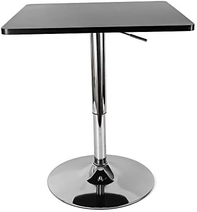 Bar Table 27.6-35.4" Adjustable Bar Table with 17.7" Silver Leg Base ...