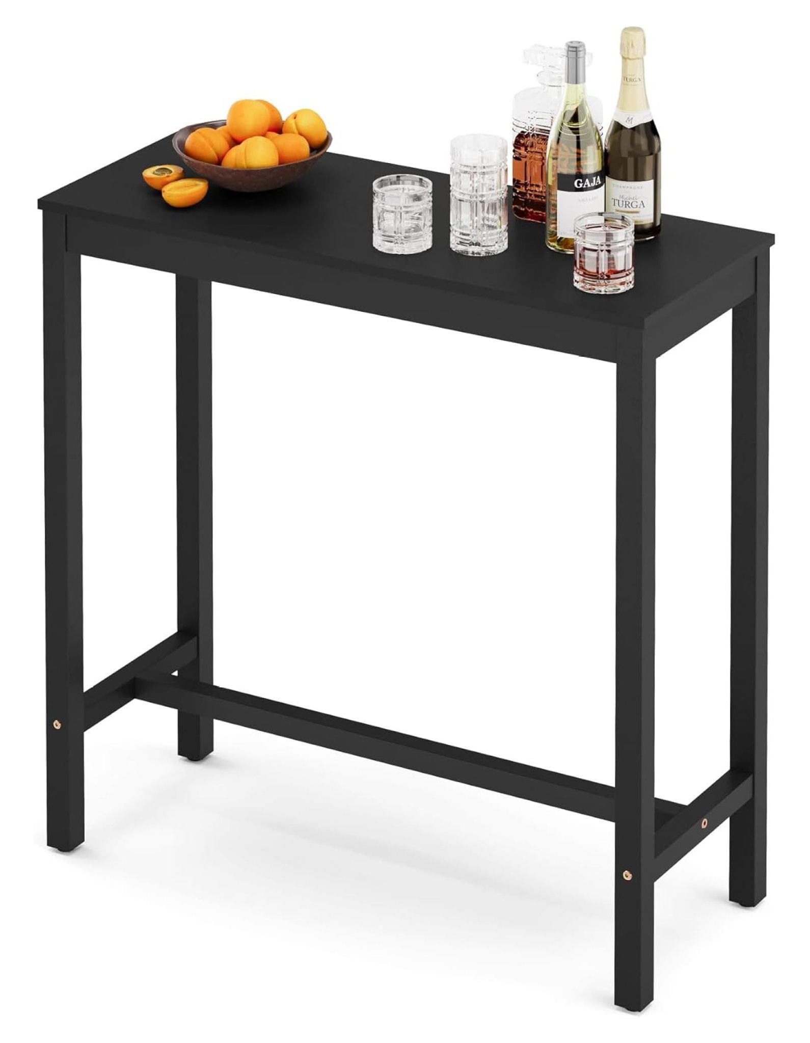 Bar Table, 38 inch Counter Bar Height Pub Table, Rectangular Acacia ...