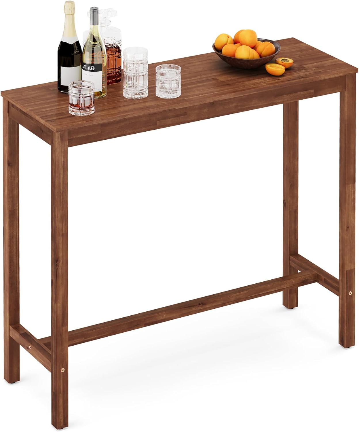Bar Table, 45" Bar Height Pub Table, Counter Height Bar Table, Rectangular High Top Table for ...