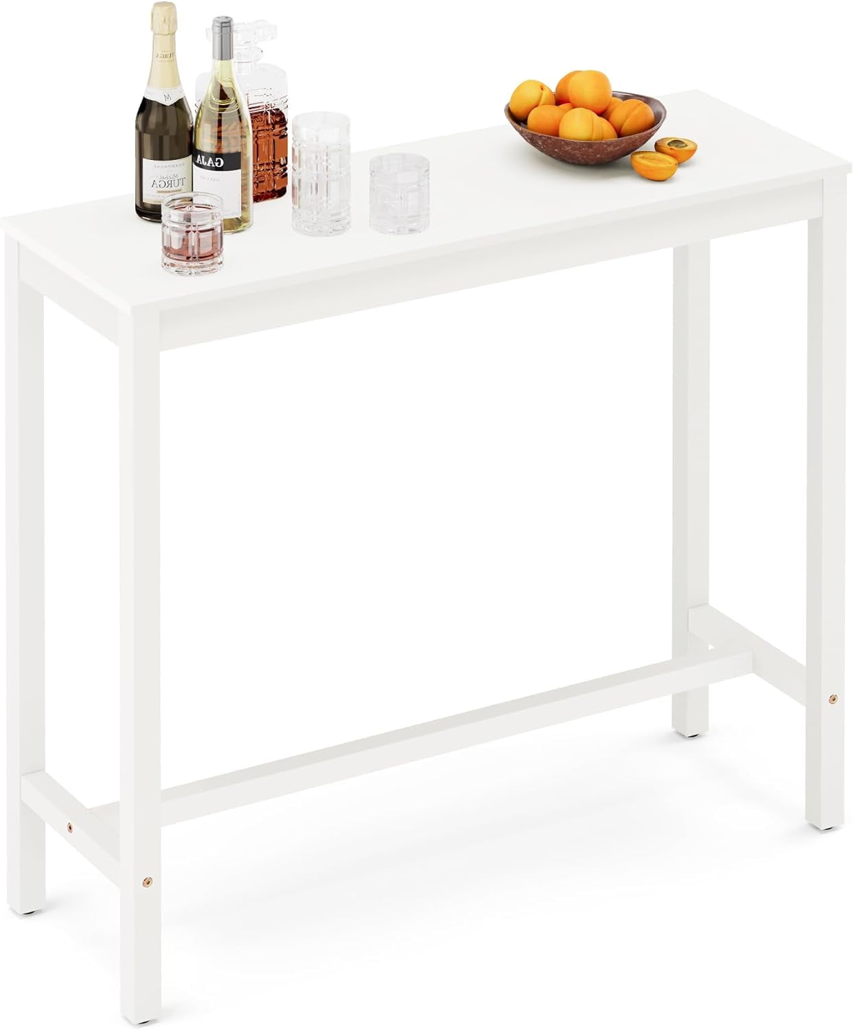 Bar Table, 45" Counter Height Bar Table, Rectangular High Top Pub Table ...