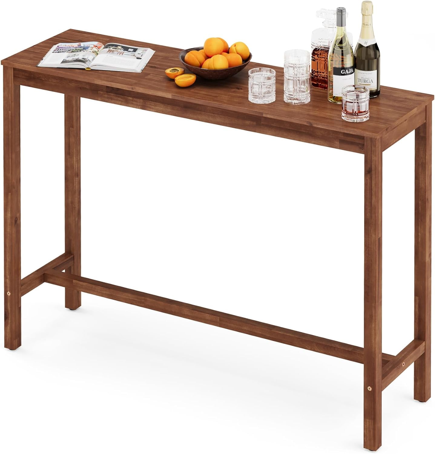 Bar Table 53 inch, Acacia Wood Counter Bar Height Pub Table ...