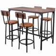 Bar Table, 5PCS Bars Tables Set, Bar Tables and Chair Set with Rounded ...