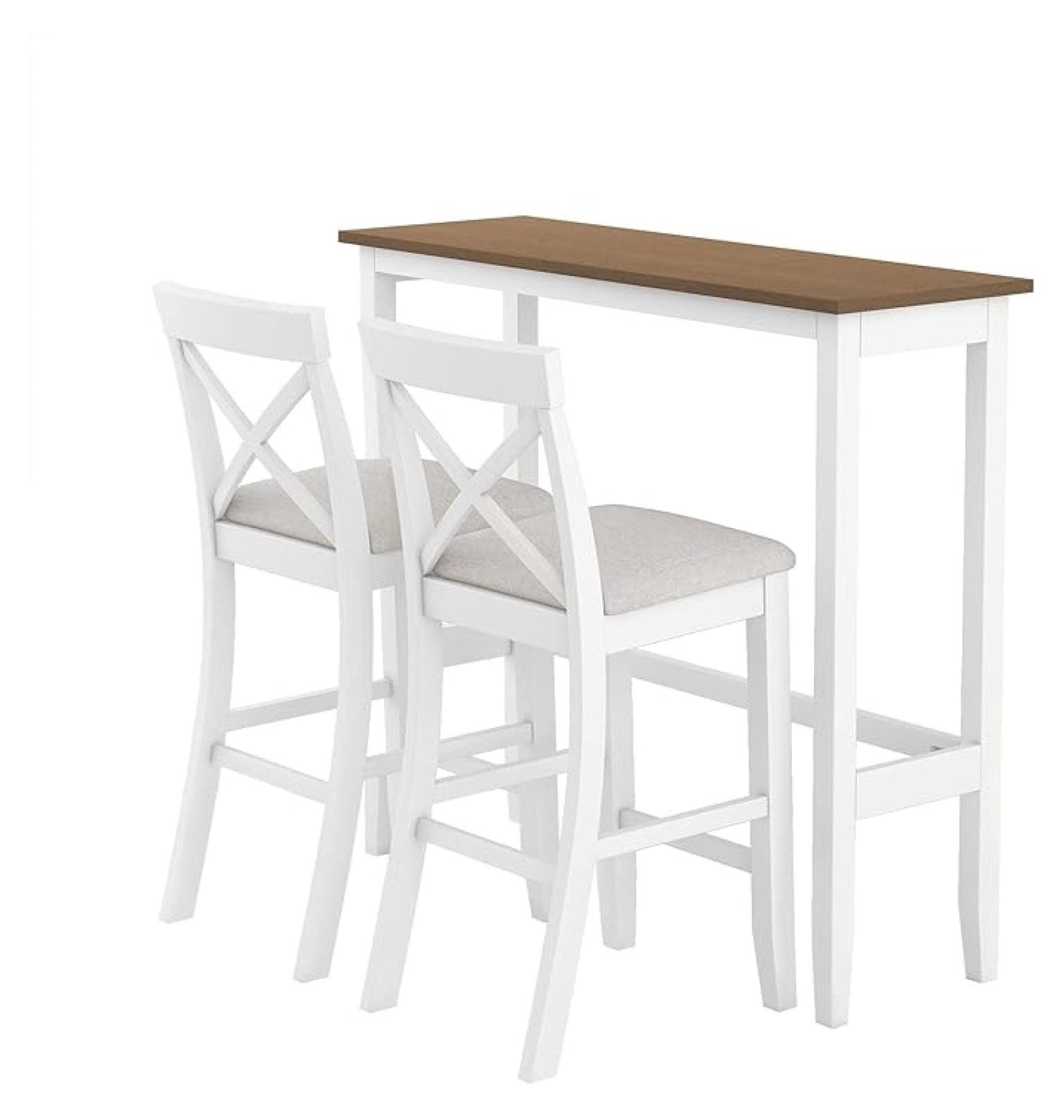 Bar Table and Chair Set, Small Counter Height Table Set for 2, 3 Piece ...