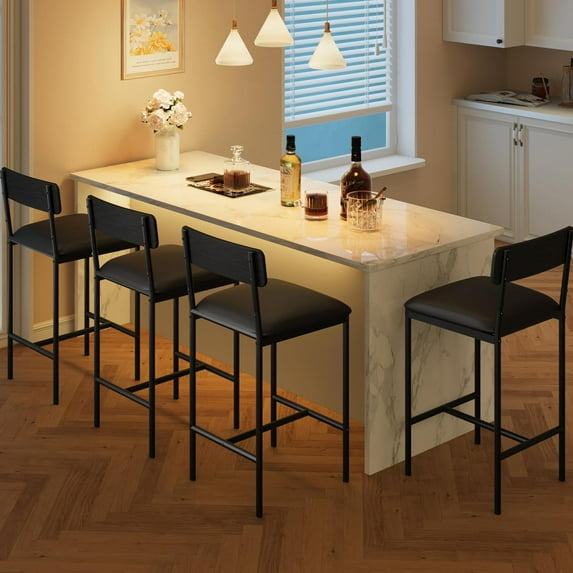 Bar Table and Chairs Set for 2, Dining Table Set with Upholstered ...