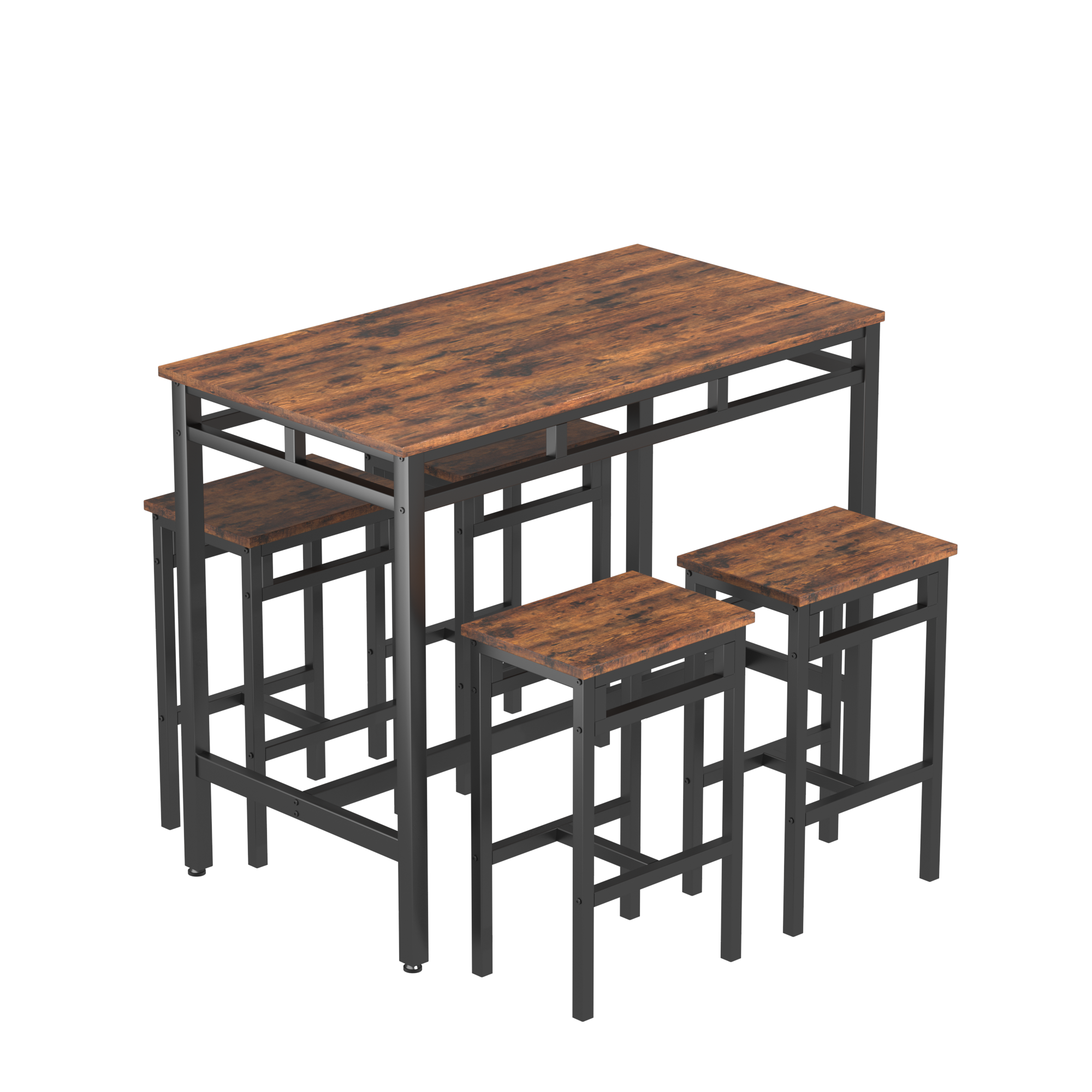 Furniture of America Fes Industrial 5-Piece Counter Height Dining Set ...