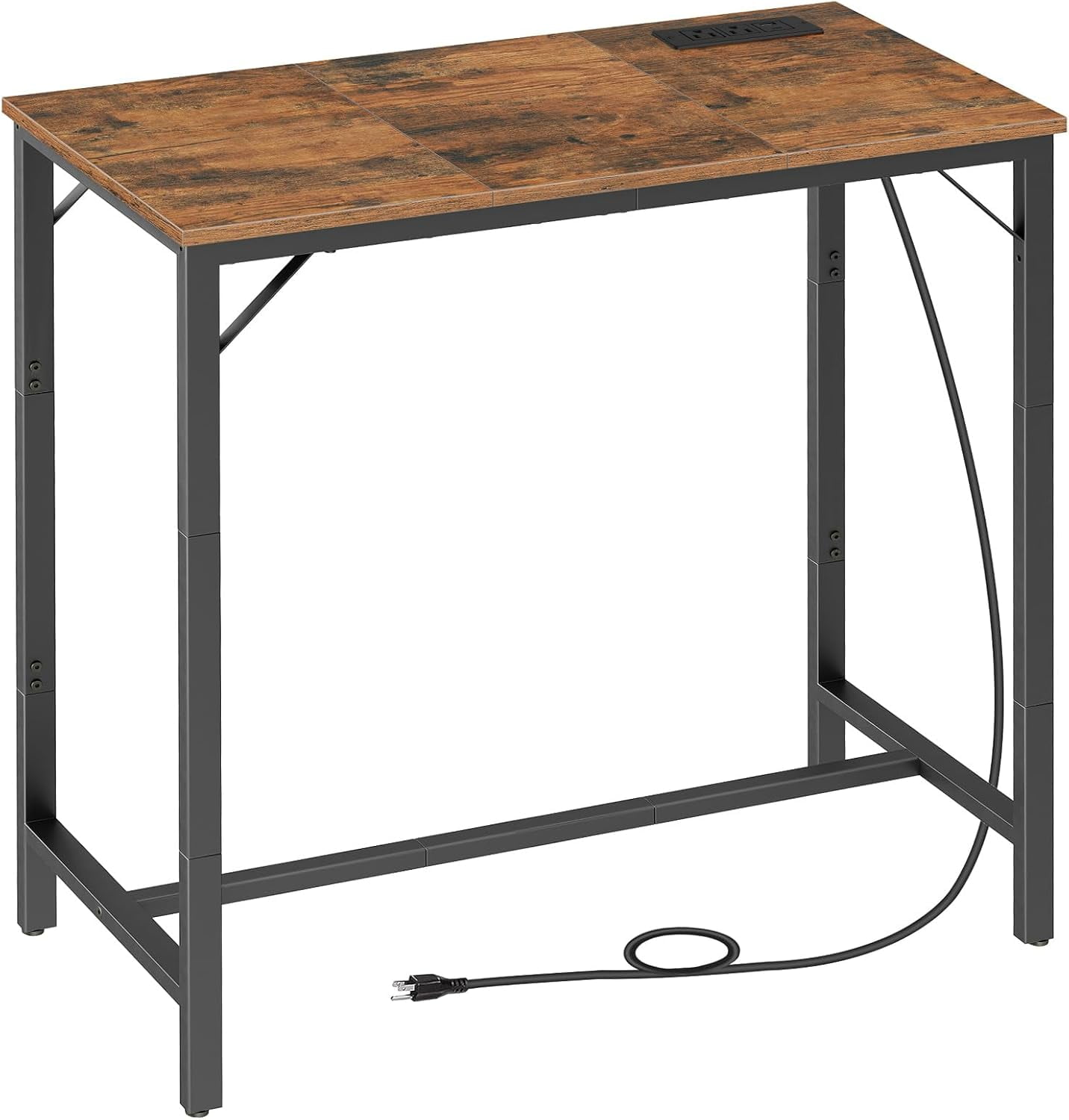 Bar Table with Charging Station, Rectangular Pub Table, High Top Coffee ...