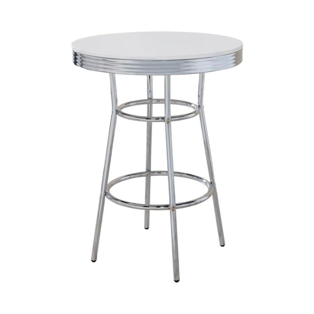 Simple Relax 30-inch Round Bar Table White - Walmart.com