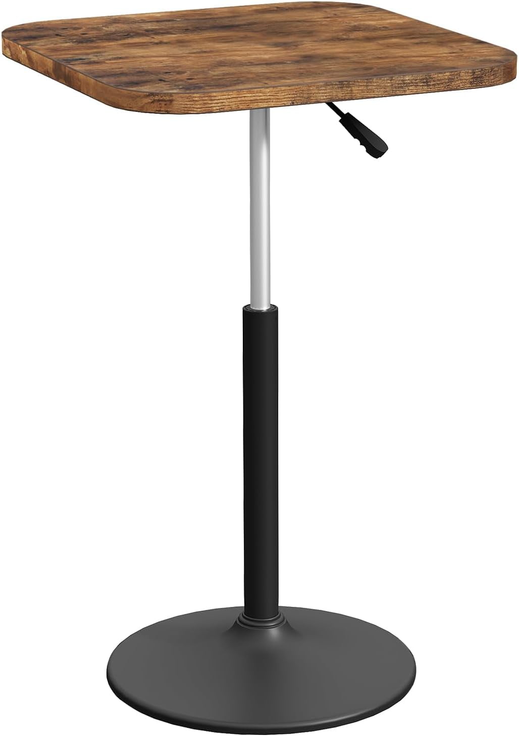 Bar Table, Height-Adjustable Pub Table 26.8-36.2 Inches, Cocktail Table ...