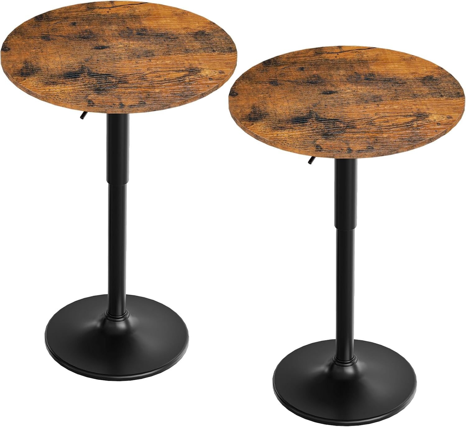 Bar Table, Height-Adjustable Round Pub Table with Sturdy Base, Modern ...