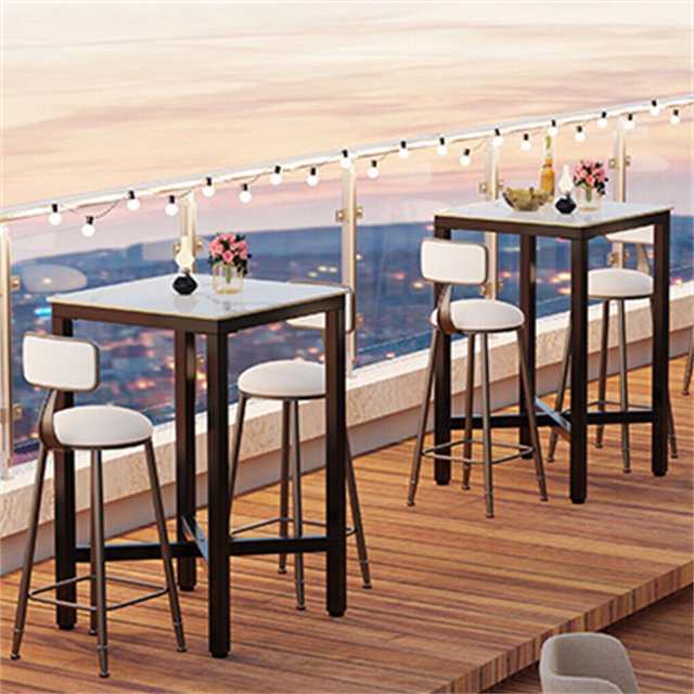 Bar Table High Marble Top Pub Table Cocktail Table Dining Table Sturdy ...
