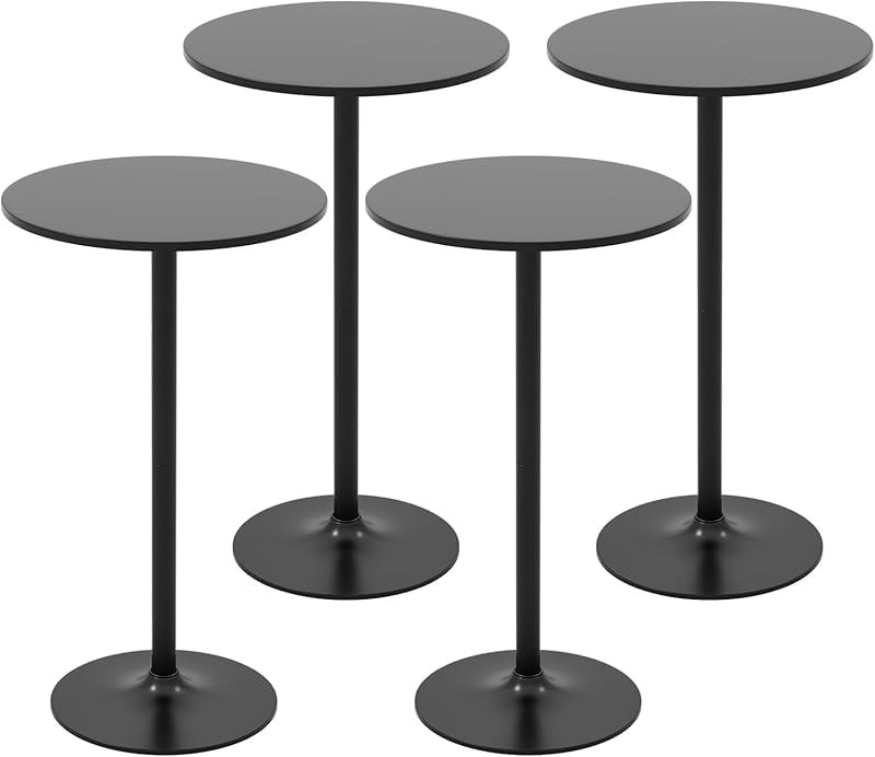 Bar Table, Metal Base, Round Top, Two Convertible Height, Cocktail Pub ...