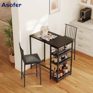Vineego 3 Pieces Dining Set for 2 Small Kitchen Breakfast Table Set ...