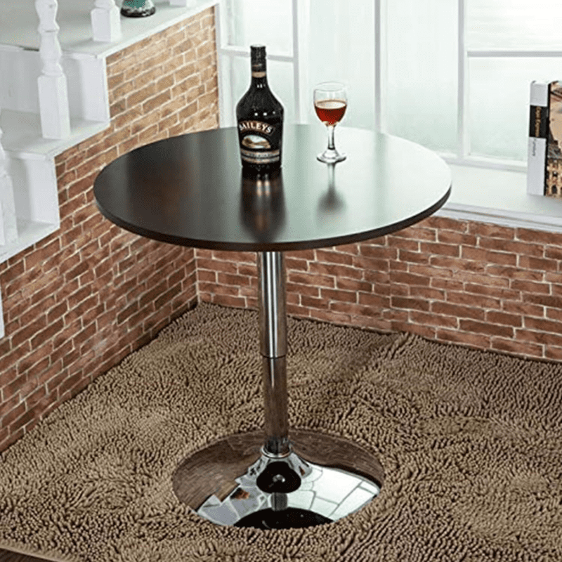 Bar Table Set of 3 Adjustable Round Table & 2 Swivel Pub Stools for ...
