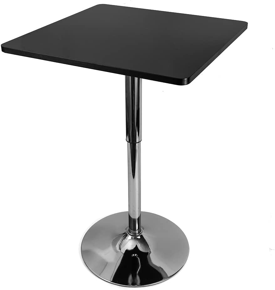 Bar Table Square Cocktail Table, 23.6 Inch Adjustable-Heigh Pub Table ...