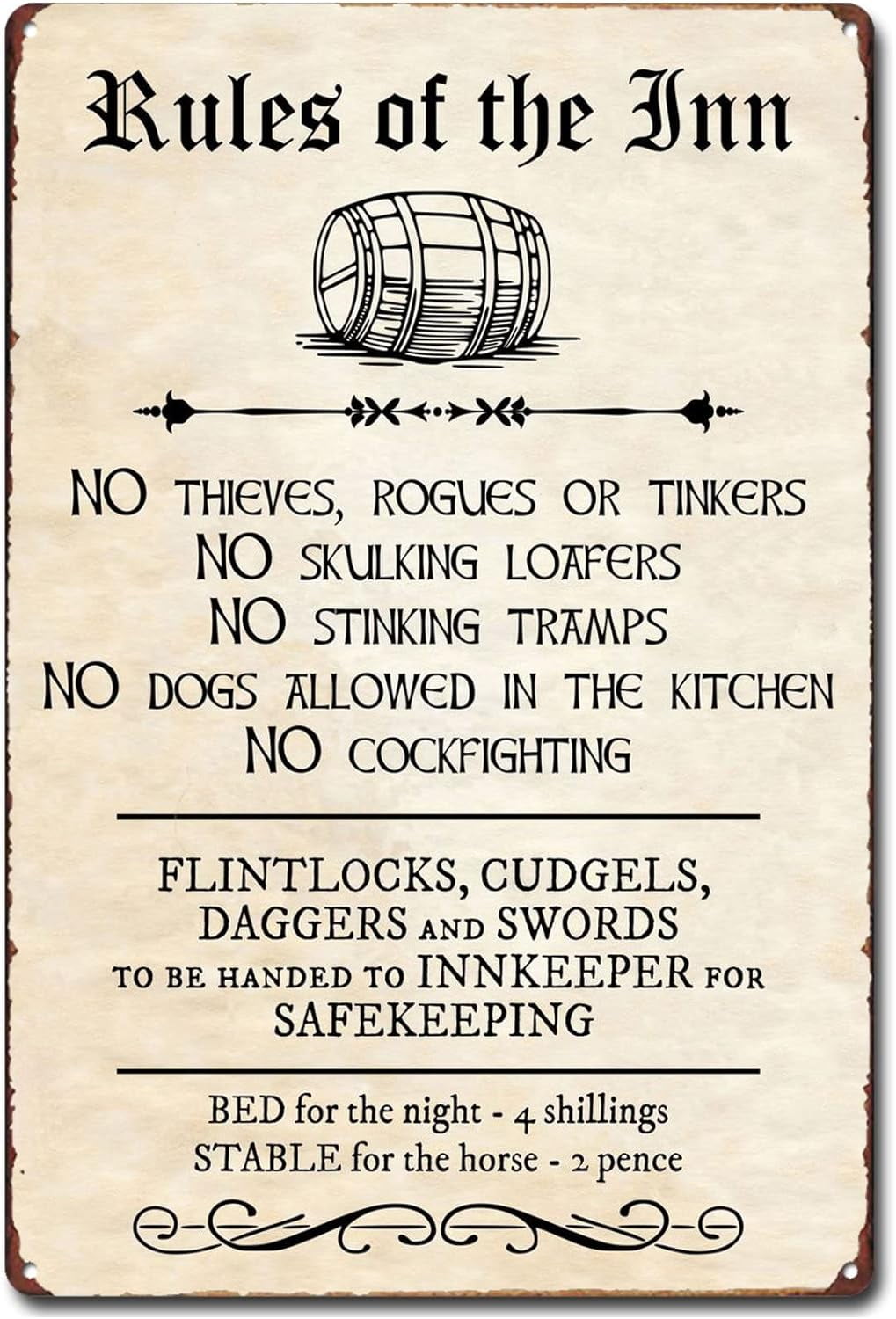 Bar Tavern Rules Of The Inn Celtic Poster Retro Metal Signs Vintage ...