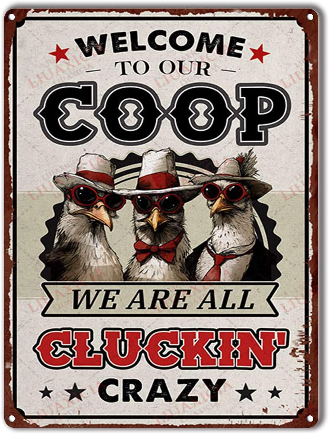 Bar Tin Sign Chicken Coop Accessories Chicken Signs Funny Farm Yard ...