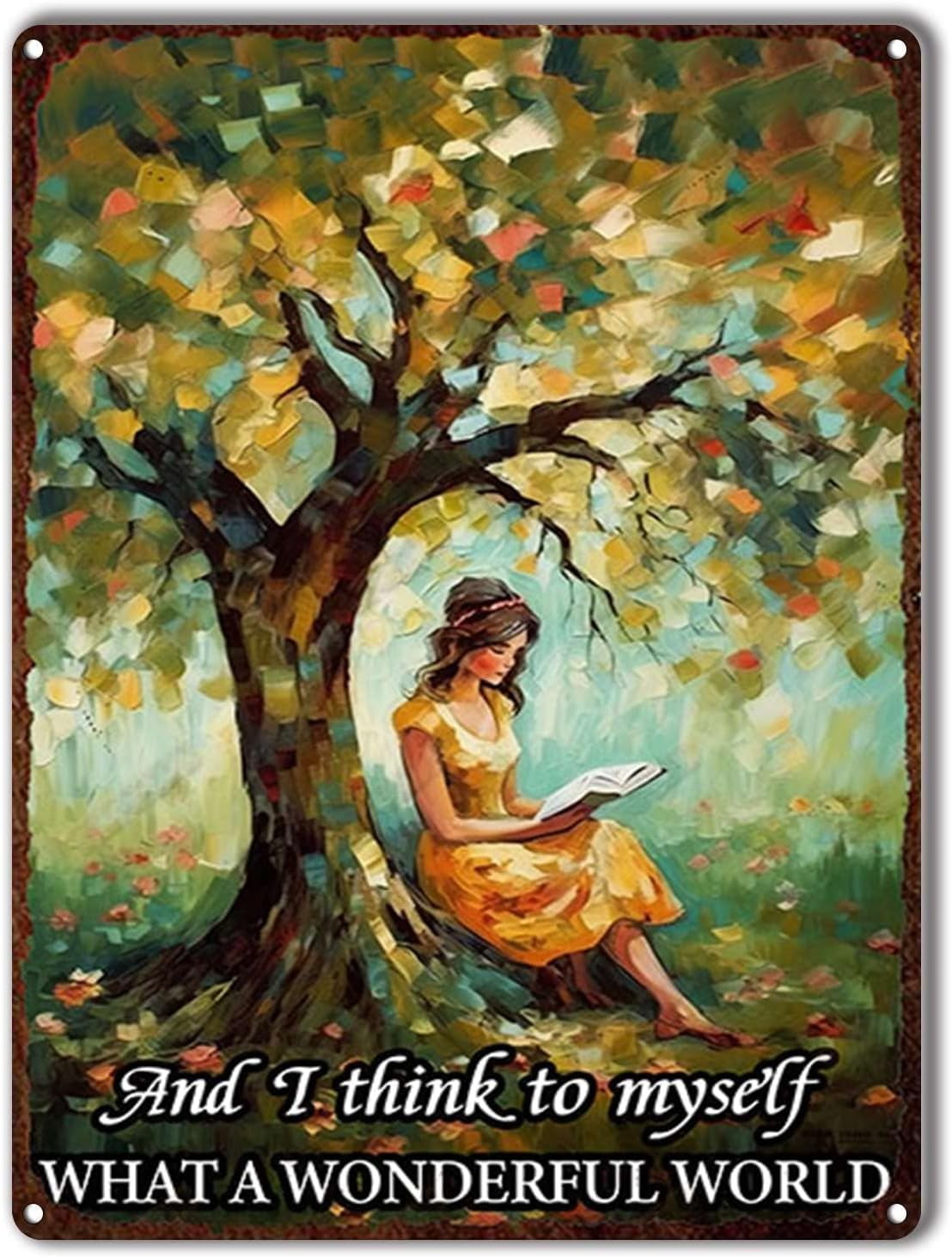 Bar Tin Sign and I Think to Myself What A Wonderful World for Home Gate ...