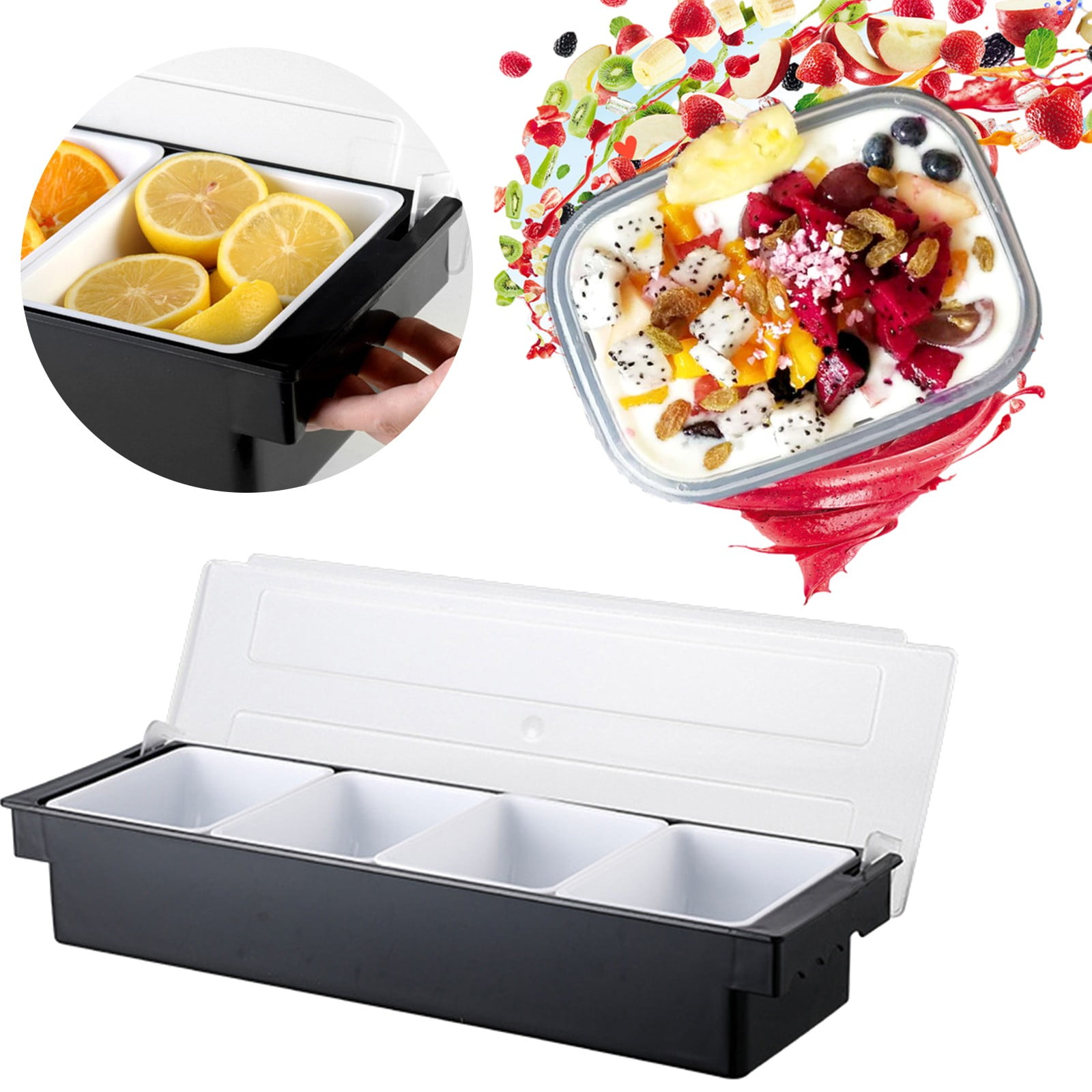 Bar Top Food And Decoration Station With Lid Mixtacos Bar Ice Fruit ...