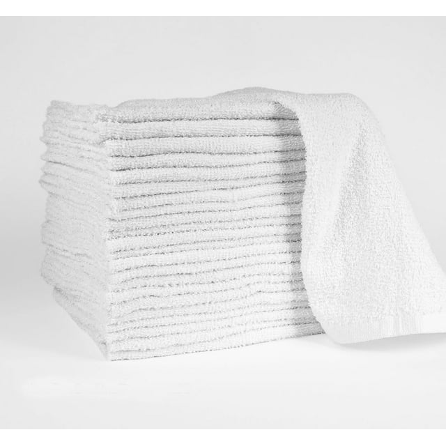 Bar Towels Bar Mops 15X18 20oz/Dozen All White 100% Cotton for Cleaning ...