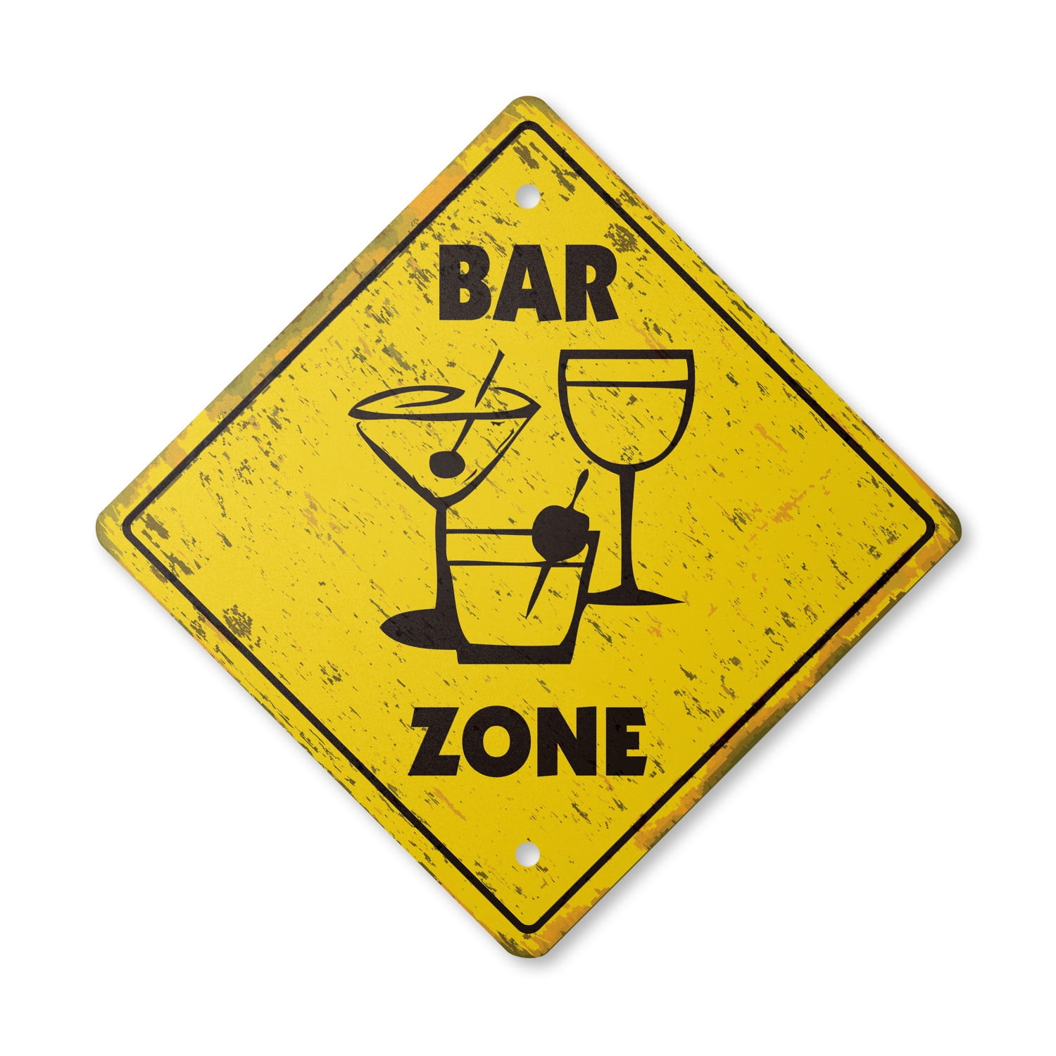 Bar Vintage Crossing Sign Zone Xing | Indoor/Outdoor Plastic | 20" Tall ...