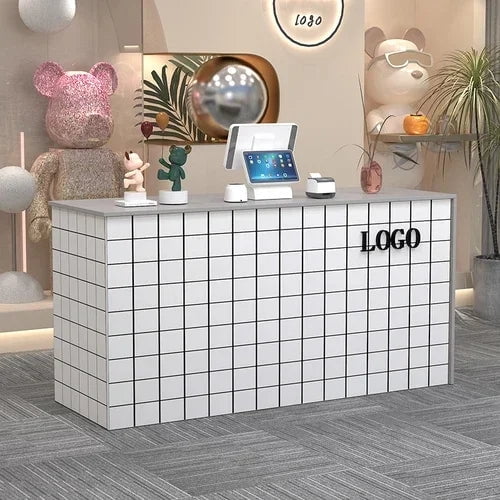 Bar White Reception Desk Front Receptionist Mobile Checkout Hair Salon ...