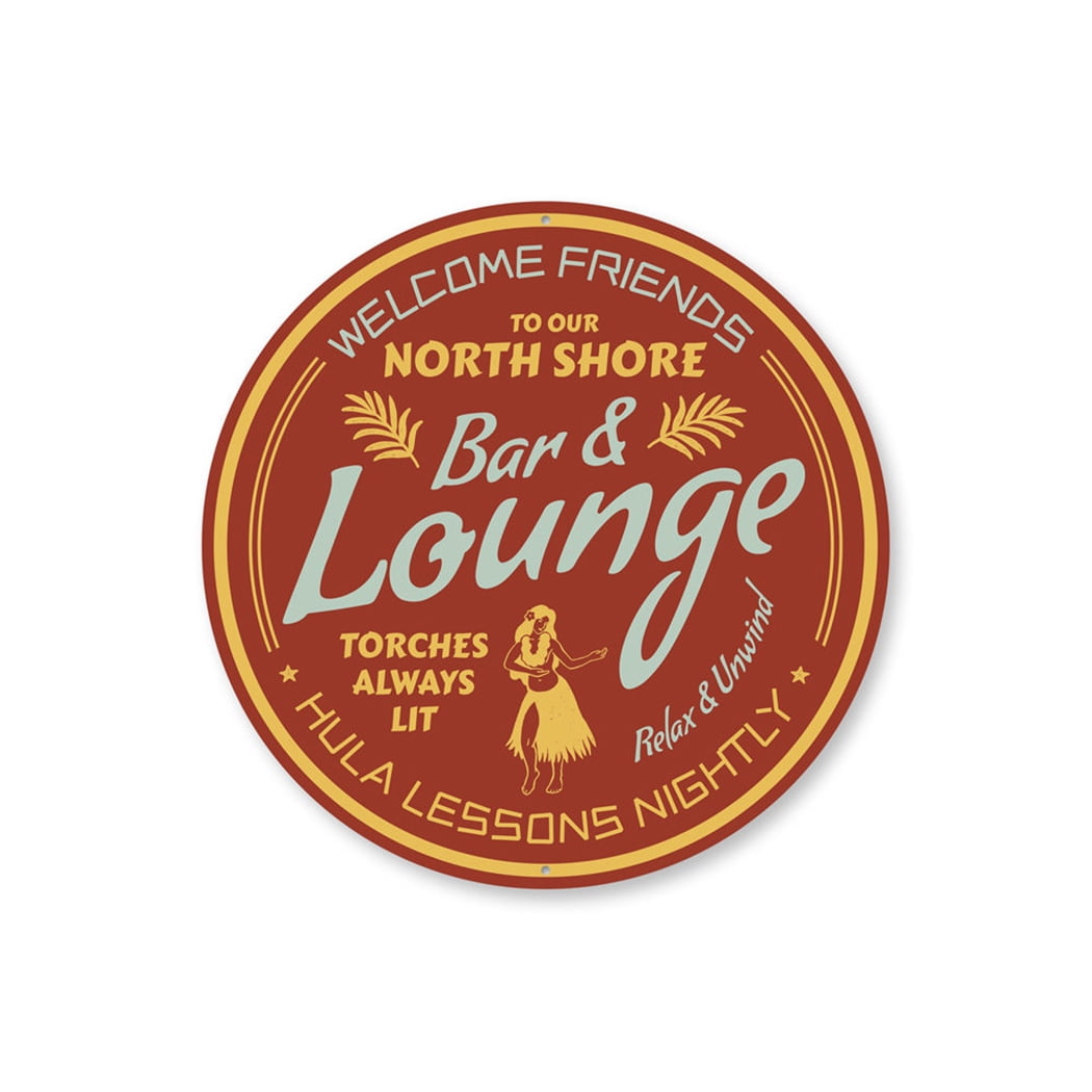 Bar and Lounge Welcome Sign, Beach Bar Sign, Beach House Aluminum Metal ...