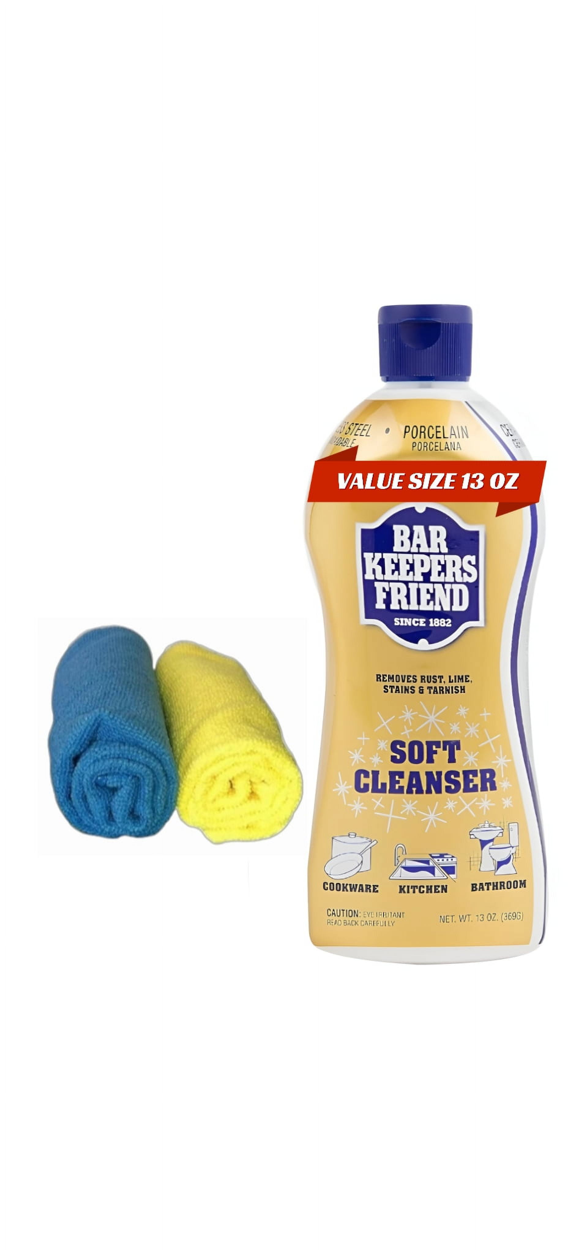 Bar keepers Friends 13oz – Soft Cleaner Bundled with Premium Microfiber ...