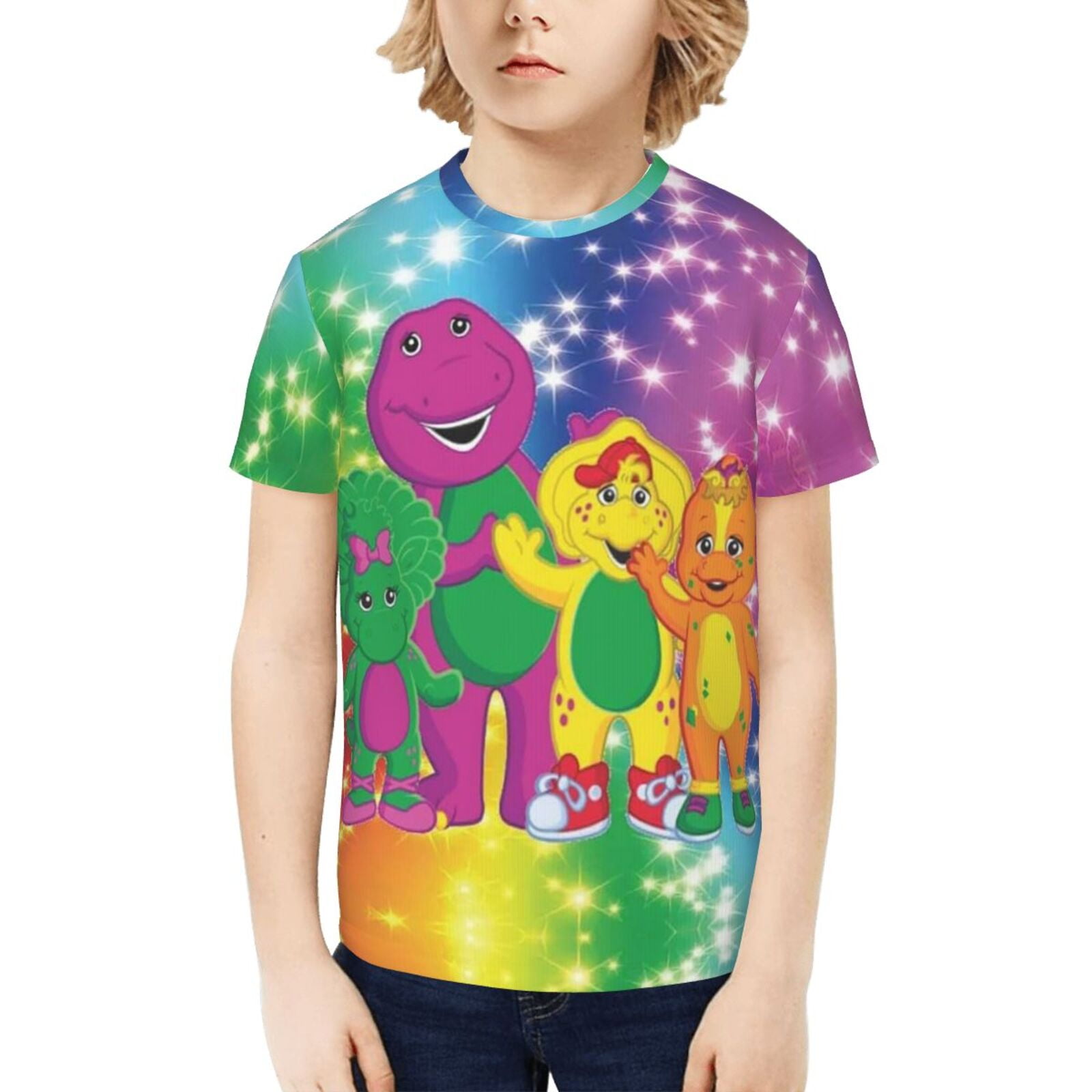 Bar-ney and Friends Youth T-shirt Short Sleeve Graphic Tops Breathable Shirt Tees - Walmart.com