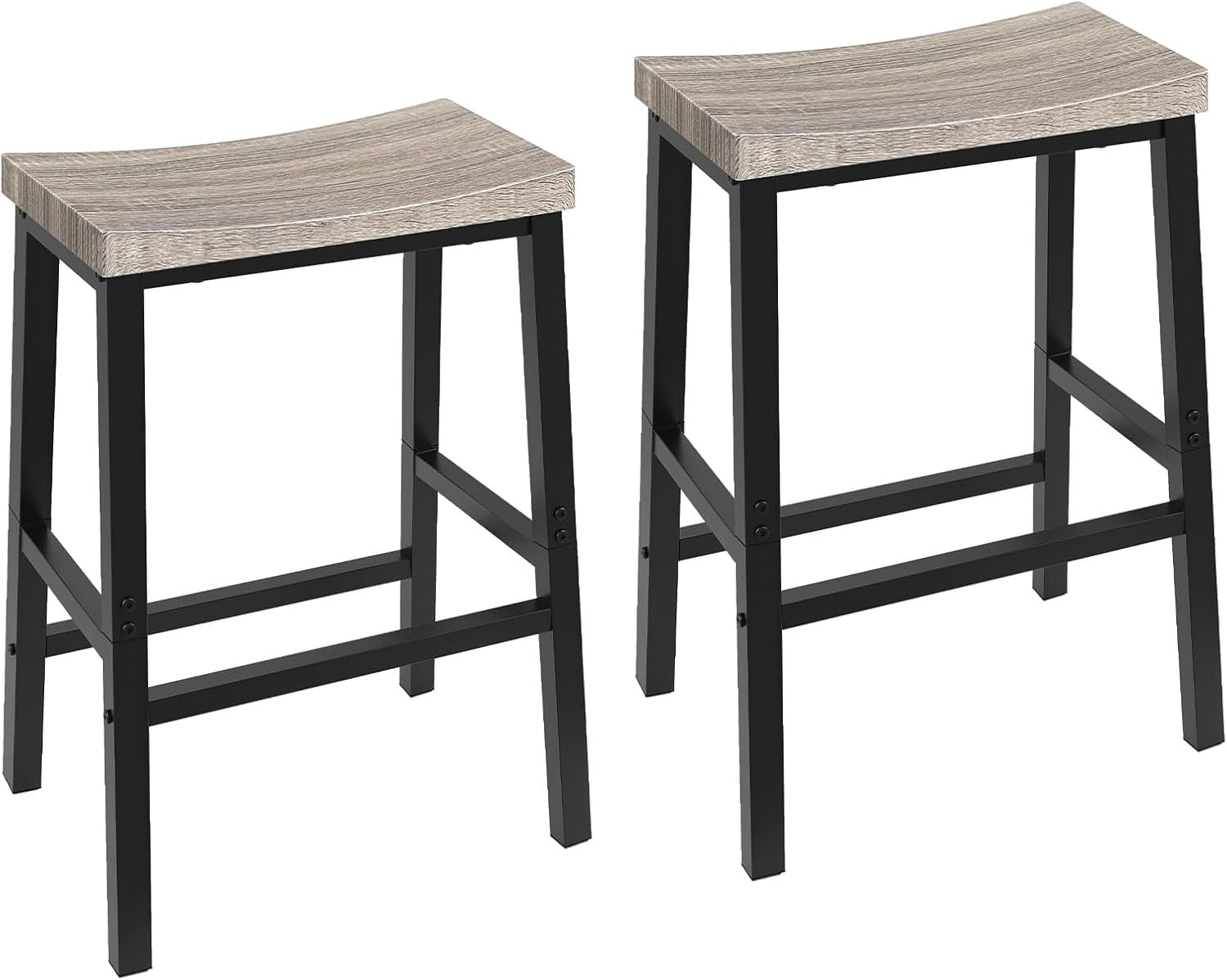 Bar stools, two bar chairs set, 23.6 inch saddle stool, kitchen counter ...