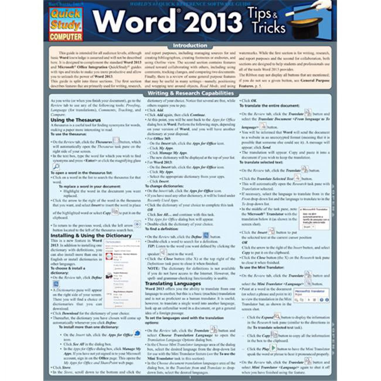 BarCharts 9781423220244 Word 2013 Tips & Tricks Quickstudy Easel ... BarCharts 9781423220244 Word 2013 Tips & Tricks Quickstudy Easel ...