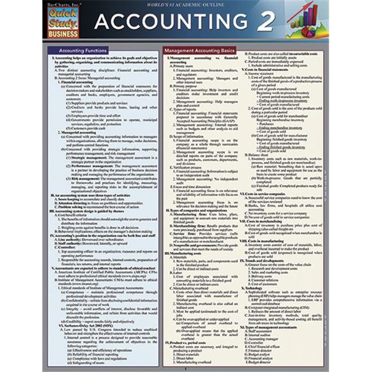 BarCharts Accounting 2 Quickstudy Easel - Walmart.com