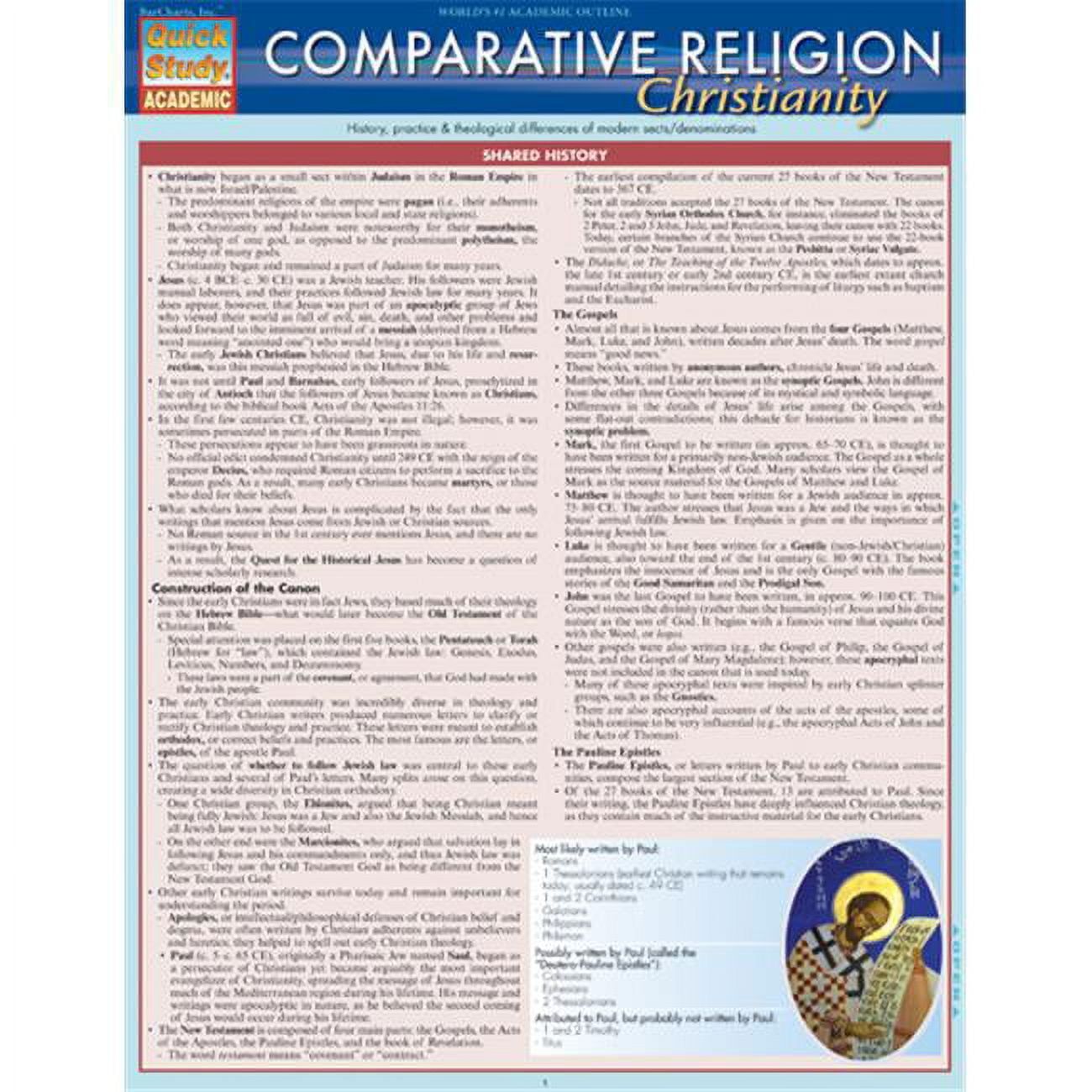 BarCharts Comparative Religion - Christianity Quickstudy Easel ...
