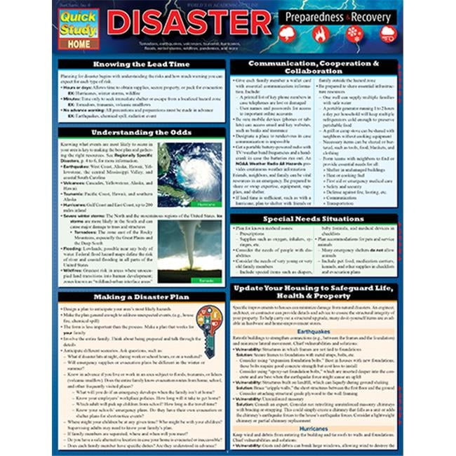 BarCharts Disaster Preparedness & Recovery Quickstudy Easel - Walmart.com