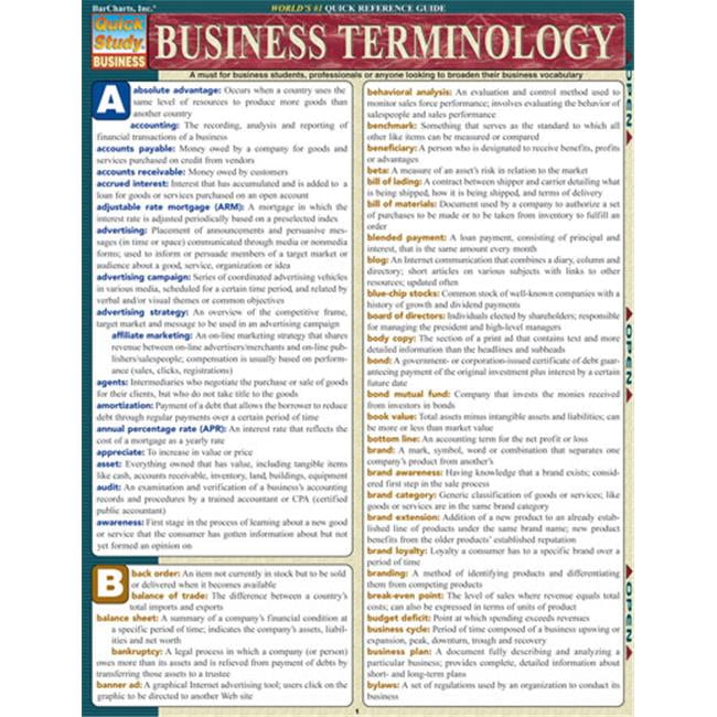 BarCharts- Inc. Business Terminology - Walmart.com