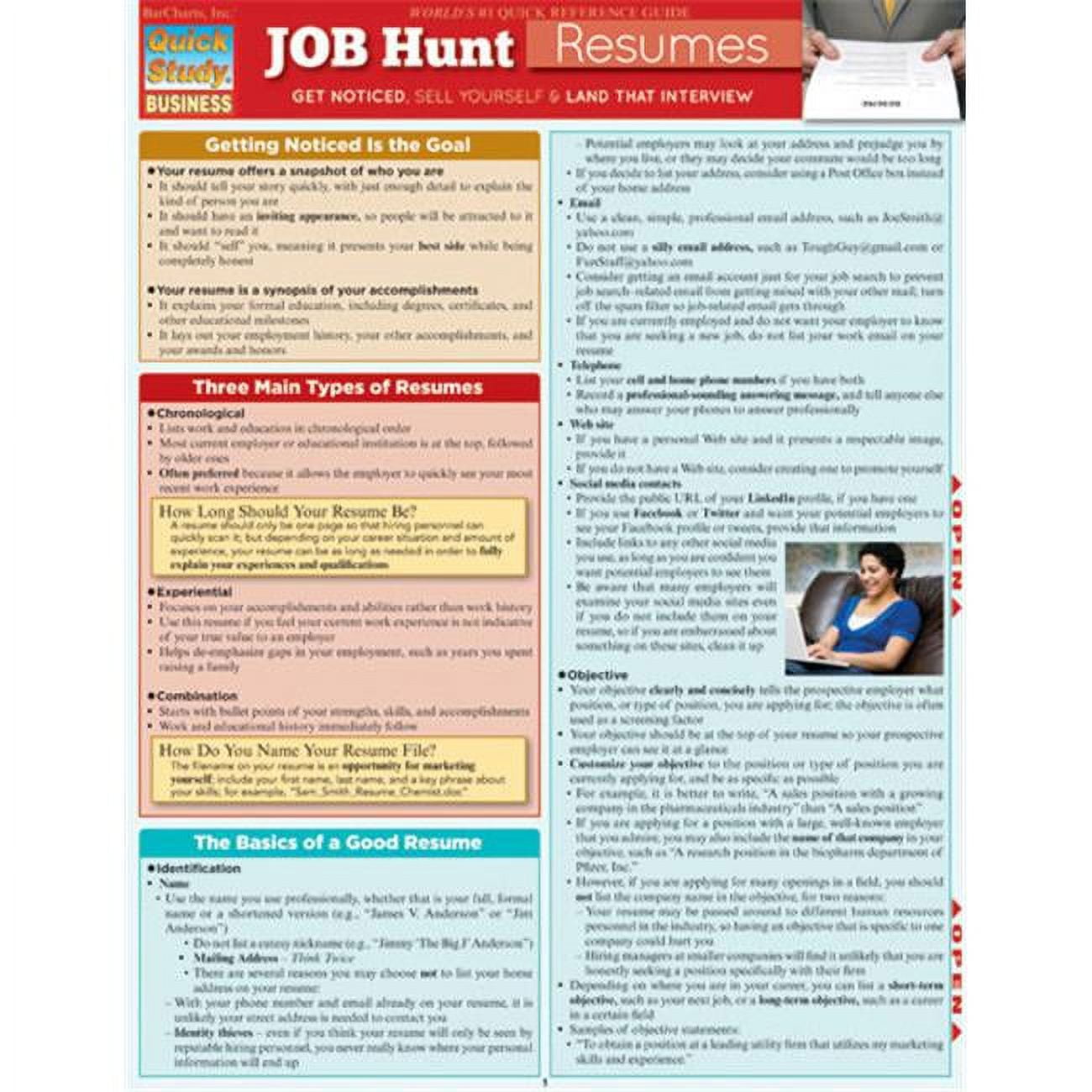 BarCharts Job Hunt - Resumes Quickstudy Easel - Walmart.com