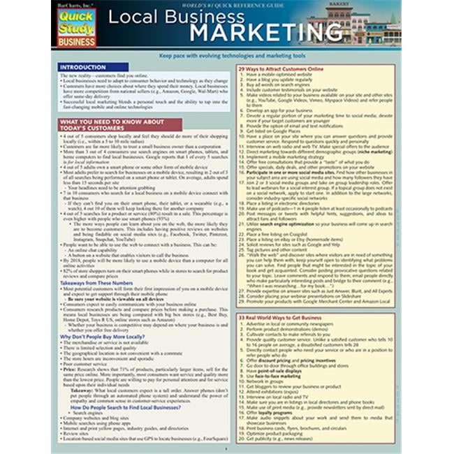 BarCharts Local Business Marketing Quickstudy Easel - Walmart.com