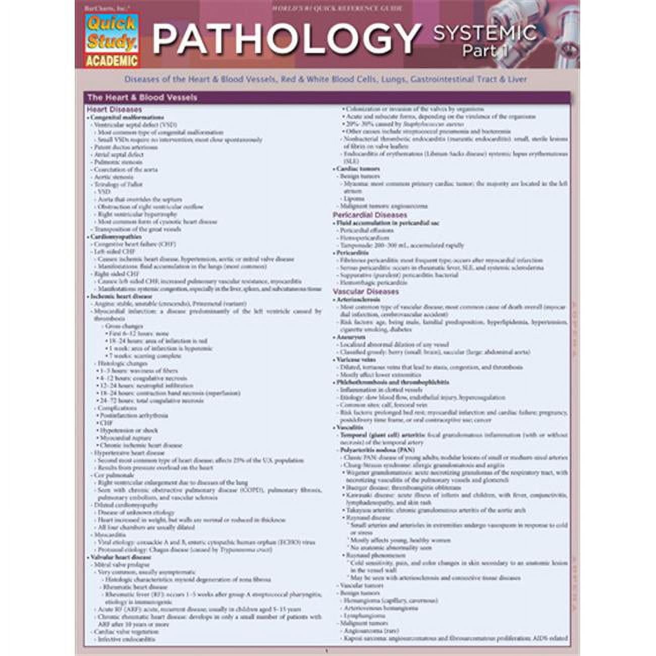 BarCharts Pathology - Systemic 1 Quickstudy Easel - Walmart.com