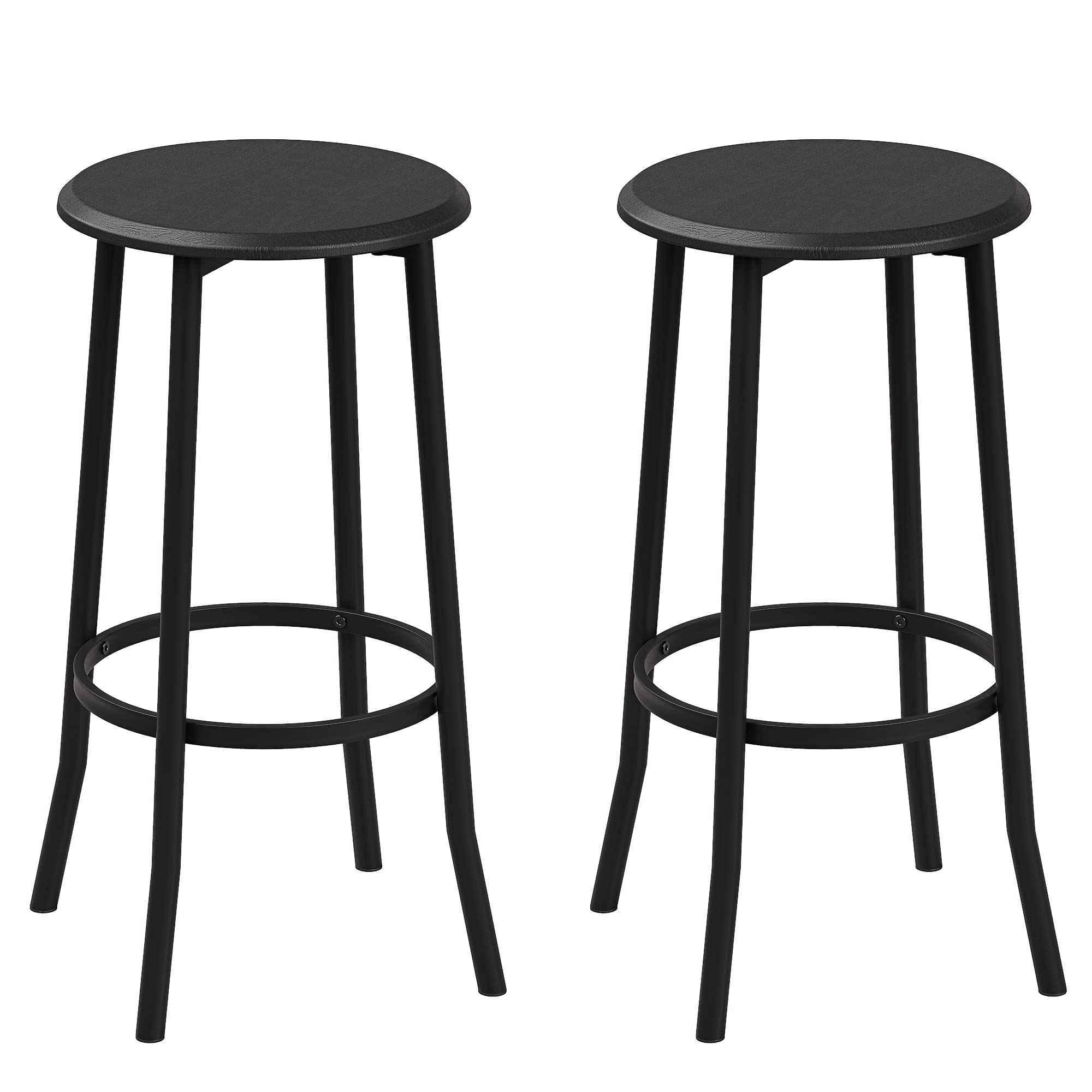 BarStools,Solid Wood Set of 2 Bar Stools, Kitchen Round Bar Chairs with ...