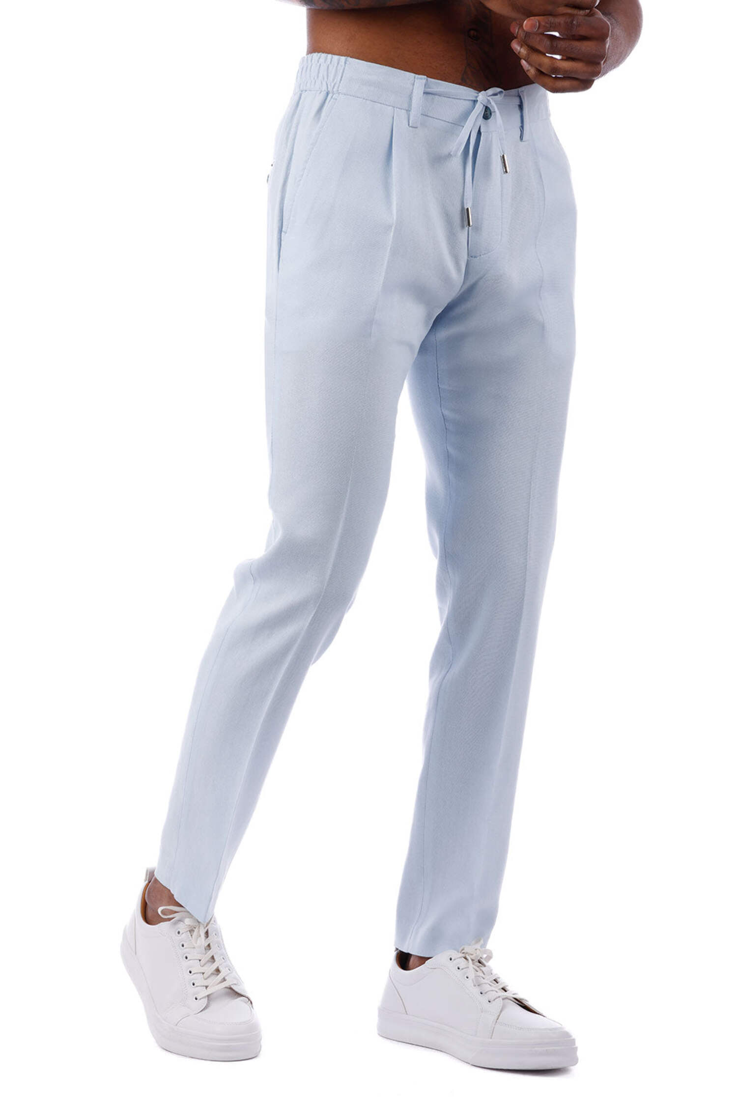 Barabas Men's Adjustable Waistband Drawstring Linen Pants 4CP30 ...