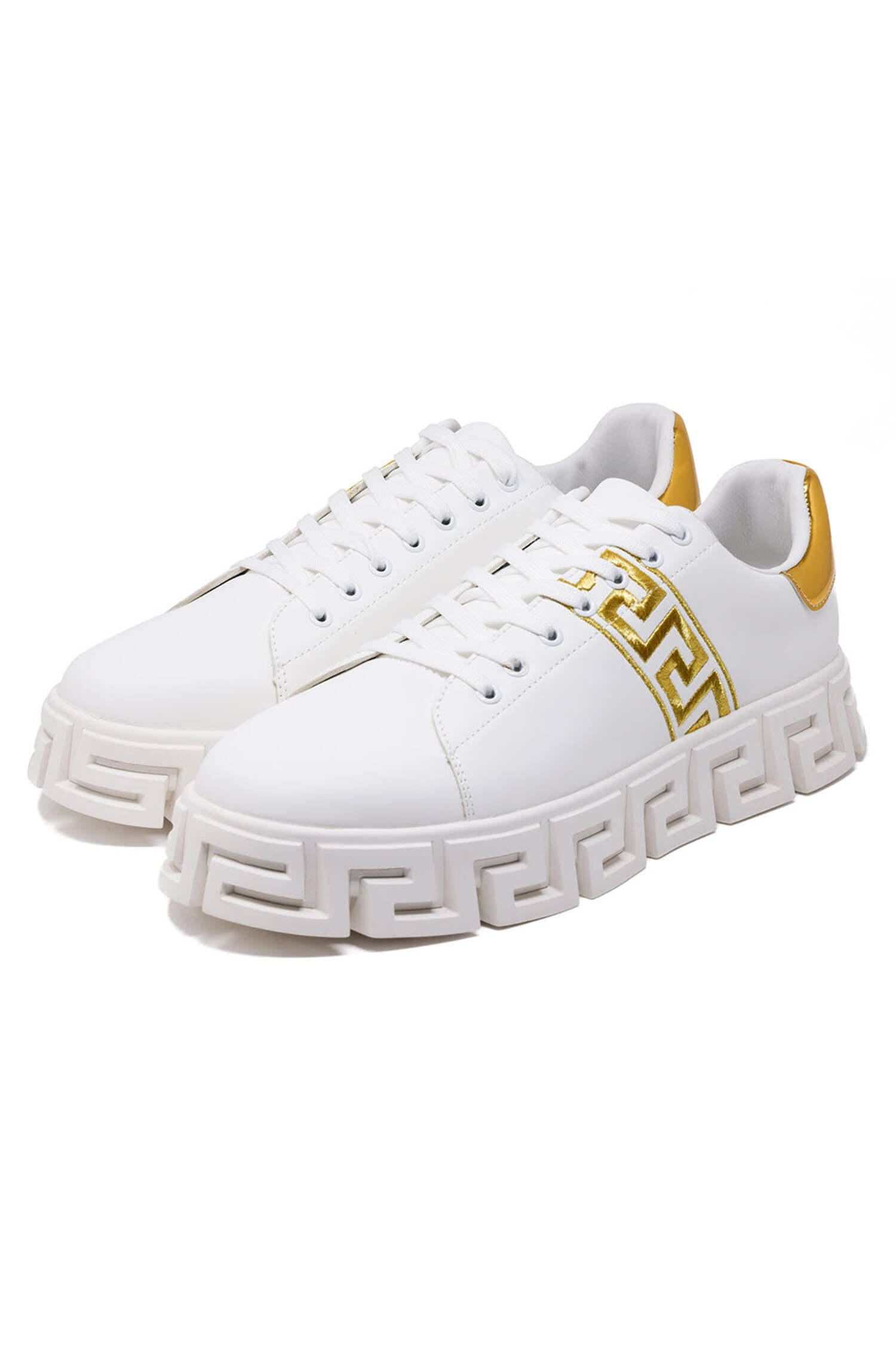 Barabas Men's Greek Key Sole Pattern Premium Sneakers 4SK07 - Walmart.com