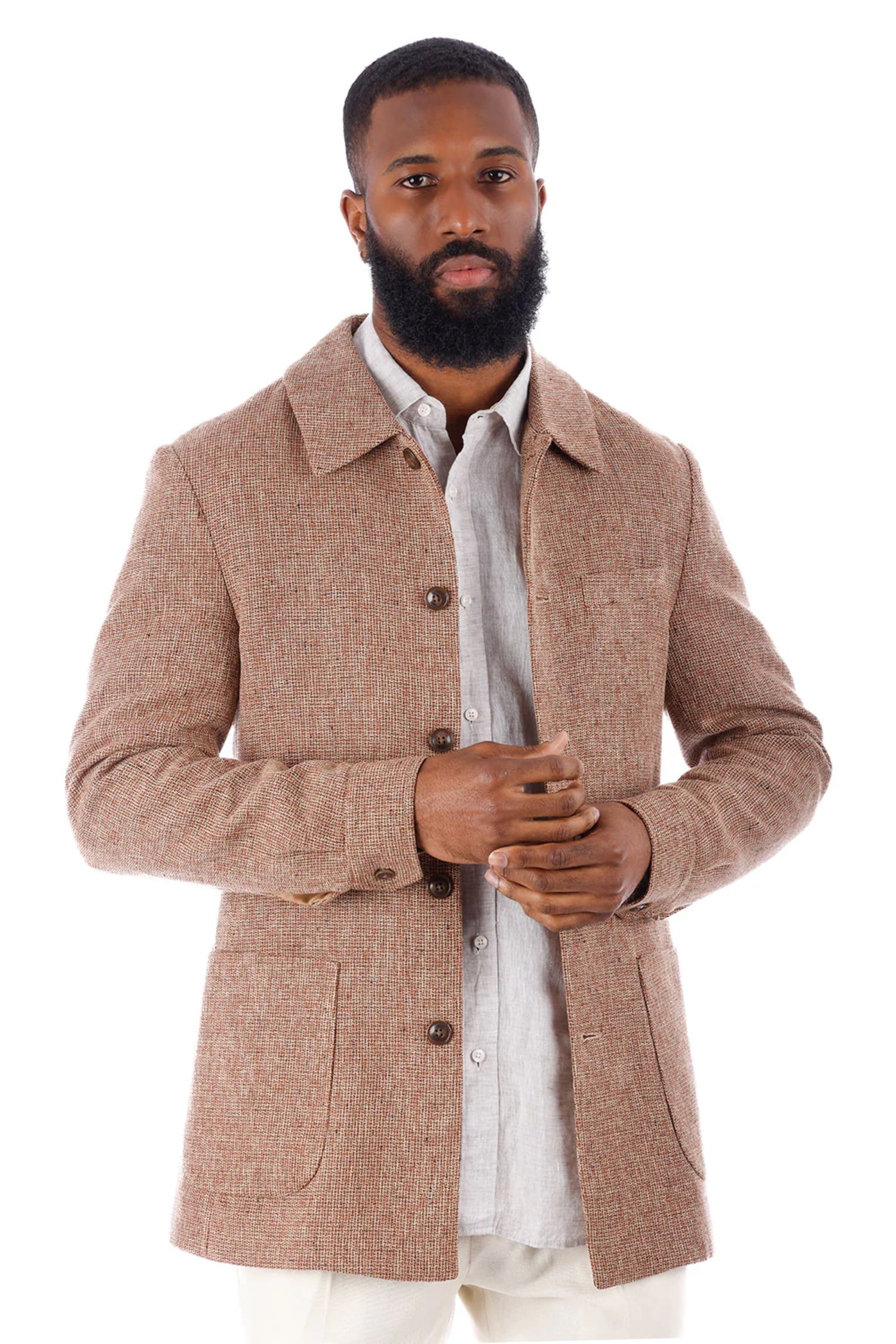 Barabas Men's Linen Wool Texture Polo Collar Blazer 4BL33 - Walmart.com