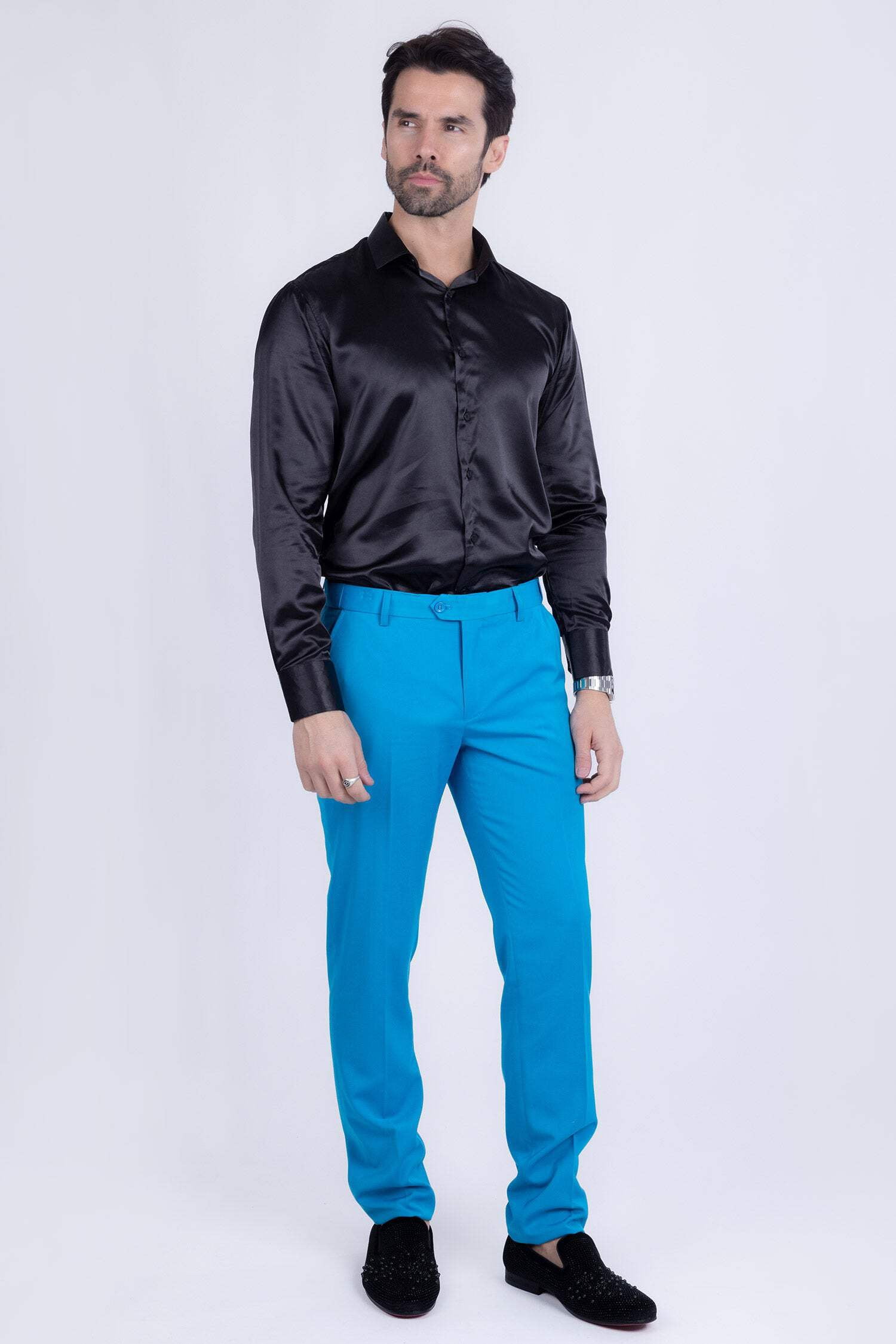 Barabas Men's Matte Solid Color Chino Dress Pants 2CPR6 - Walmart.com