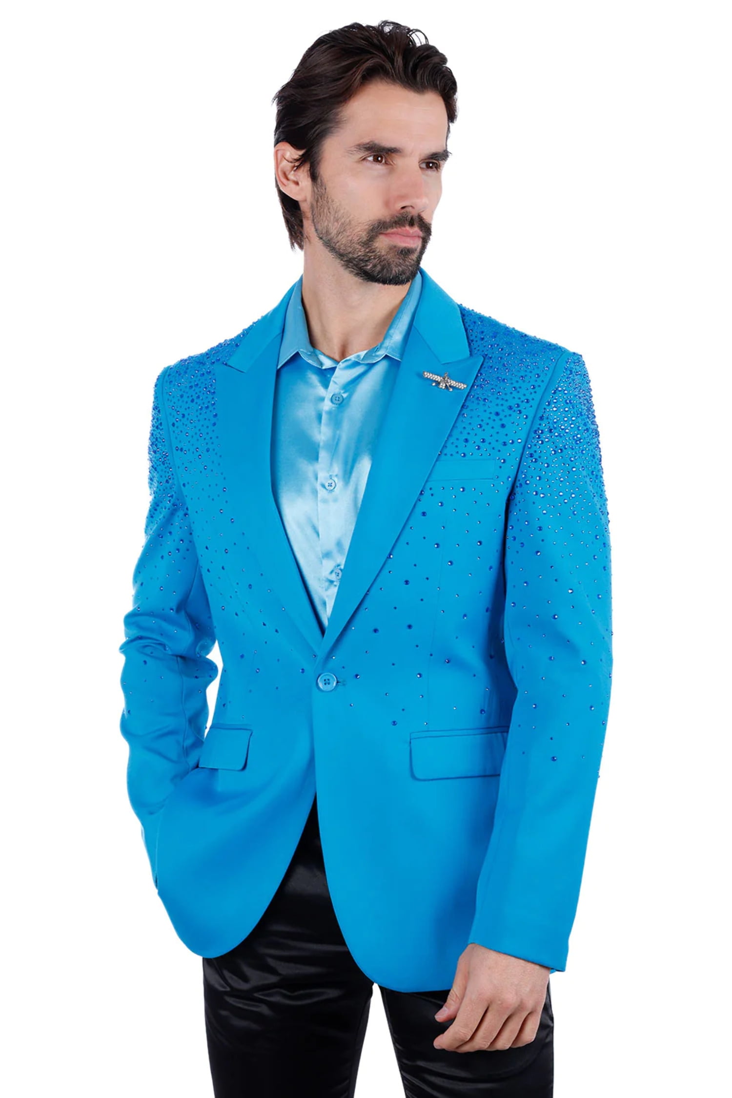 Barabas Men's Rhinestone Matte Color Notch Lapel Casual Blazer 2BLR6 ...
