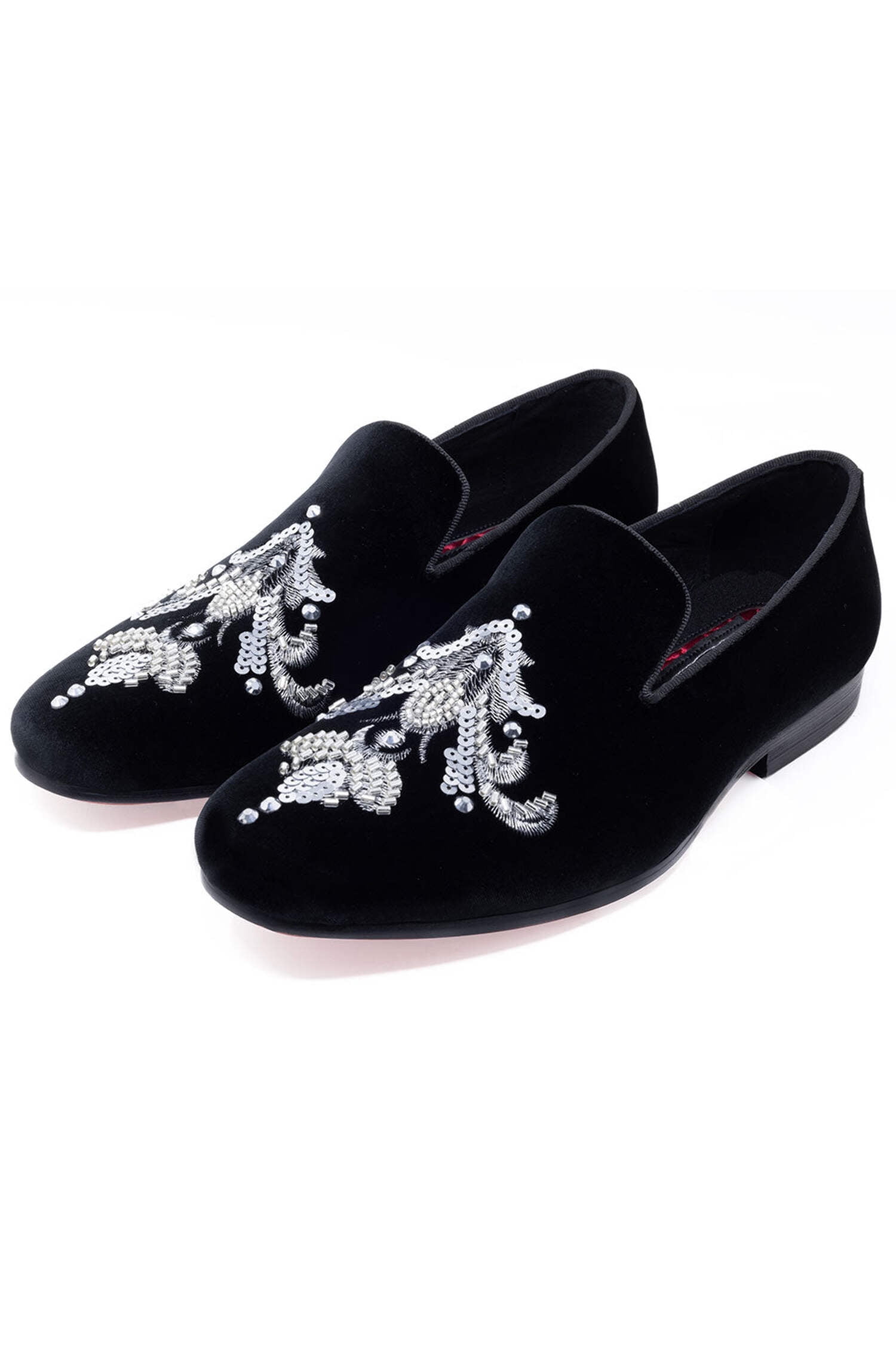 Barabas Men's Sequin Velvet Design Slip On Loafer Shoes 2SHR2 - Walmart.com