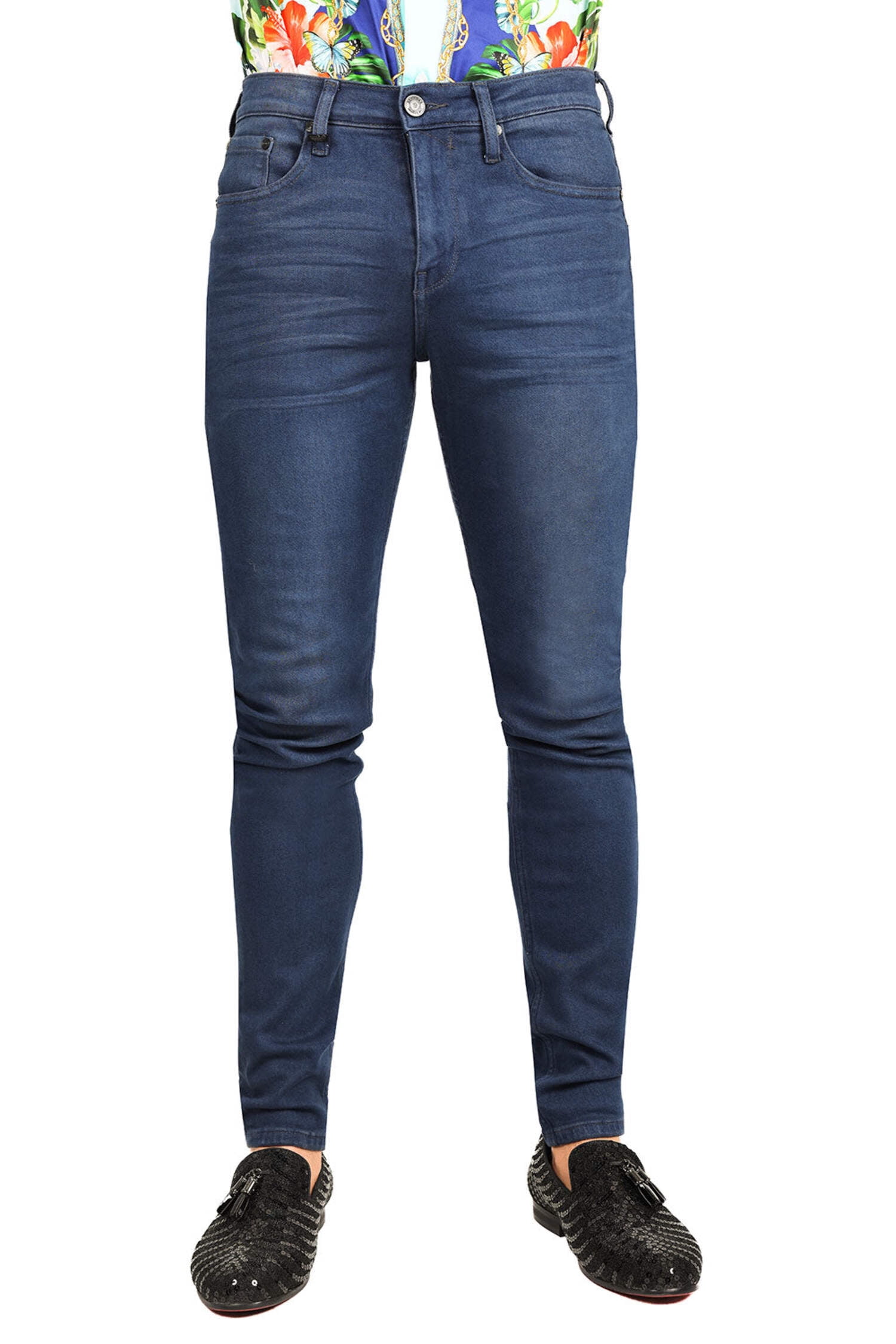 Barabas Men's Solid Color Slim Fit Stretch Washed Jeans 2JE11SL ...
