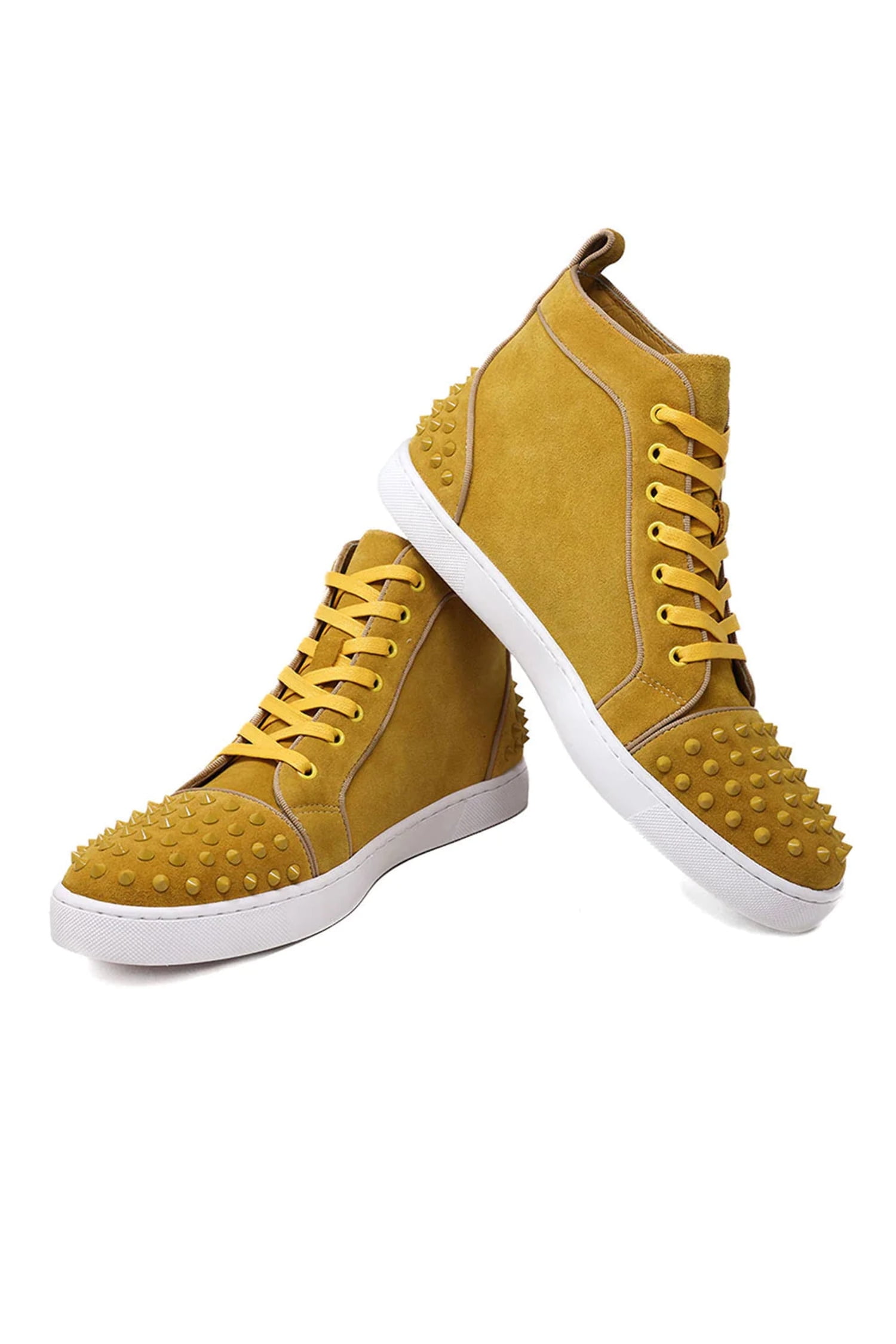 Barabas Men's Spike Design Luxury Suede High-Top Sneaker SH732 ...