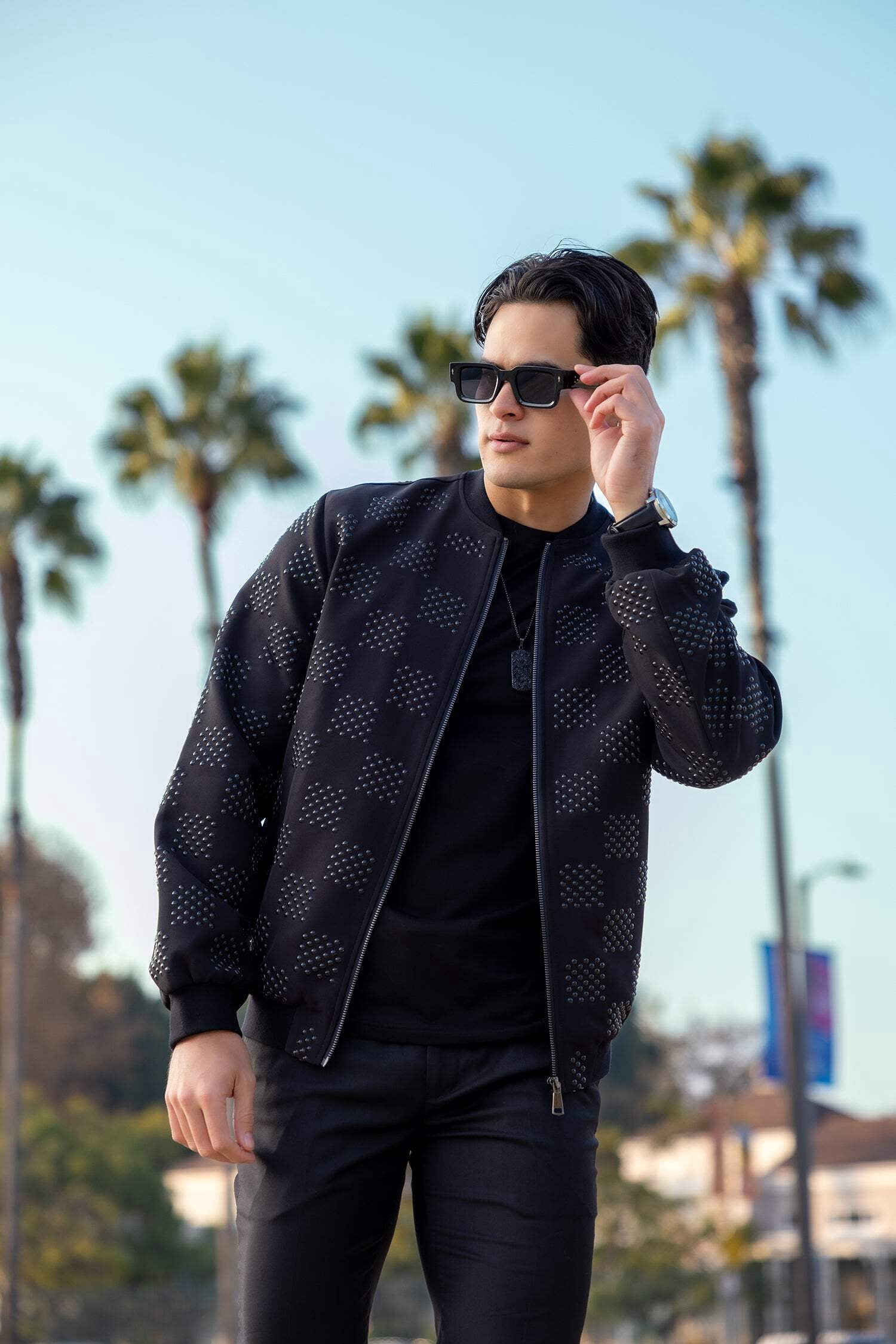 Barabas Men's Zipper Closure Checkered Bomber Jacket 4BPR34 - Walmart.com