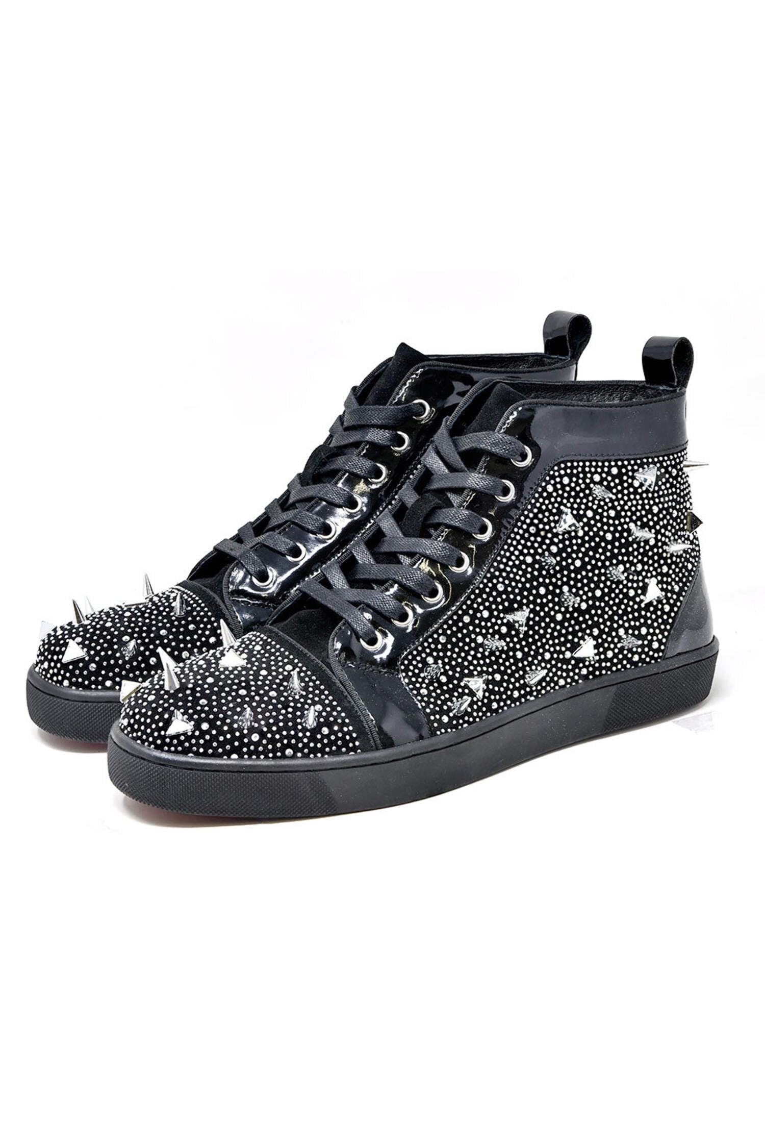 Barabas men's rhinestone spike luxury high-top sneakers SH715 - Walmart.com